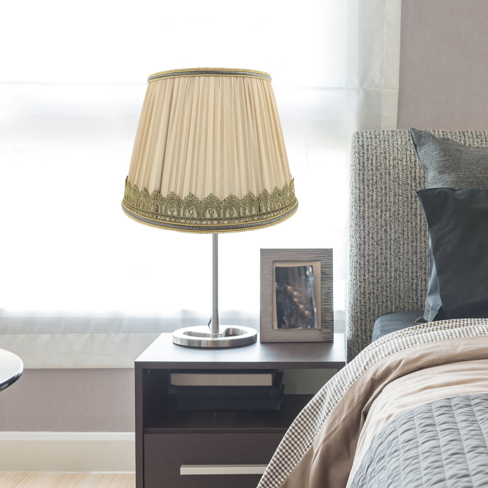 Phenofice Desk Lamp Shade Khaki Fabric Metal Study Protective Eyes ...