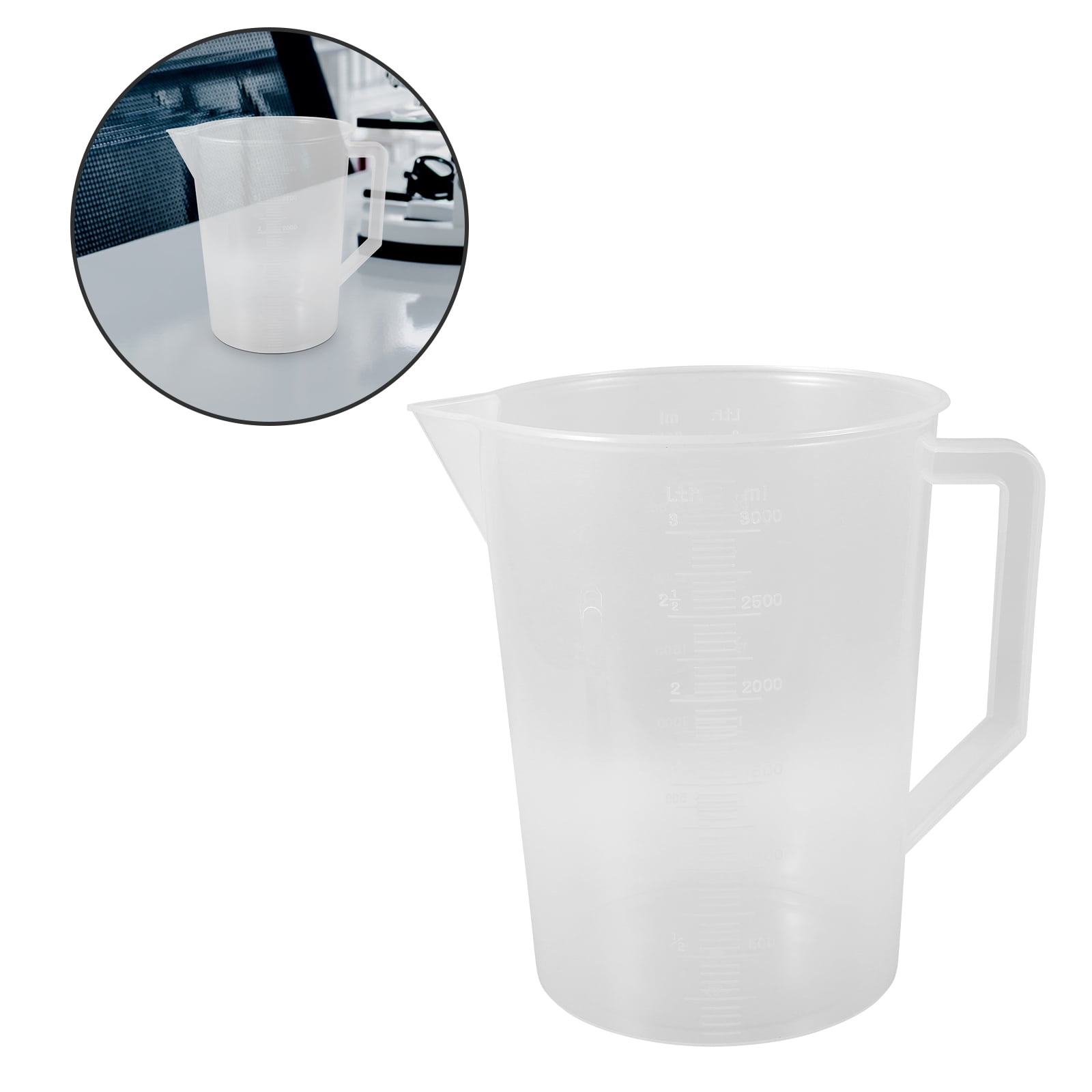 Hemoton Large Capacity 3000ml Plastic Measuring Cup With Clear ...