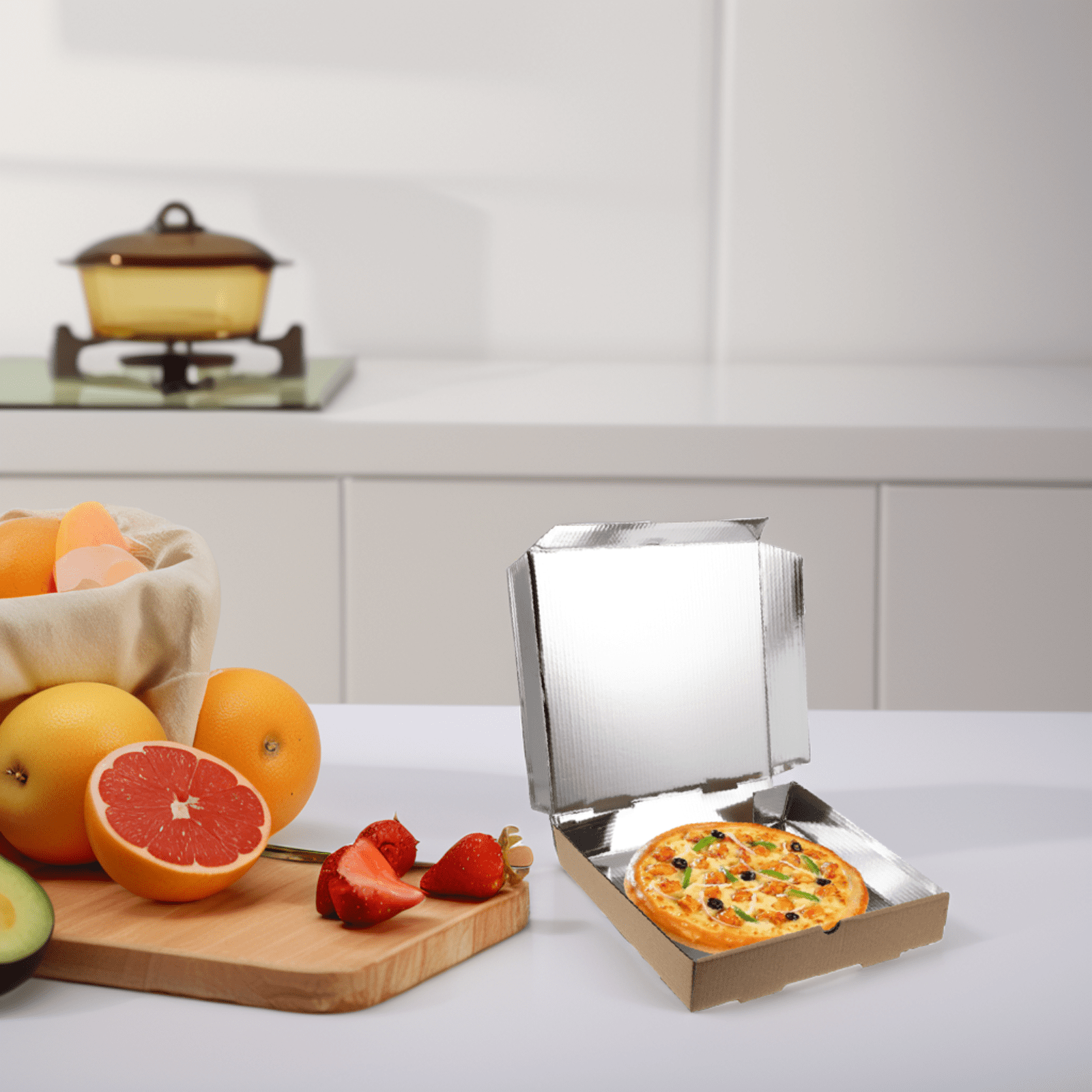 Hemoton Light Brown Insulated Pizza Slice Boxes Made of Paper and ...