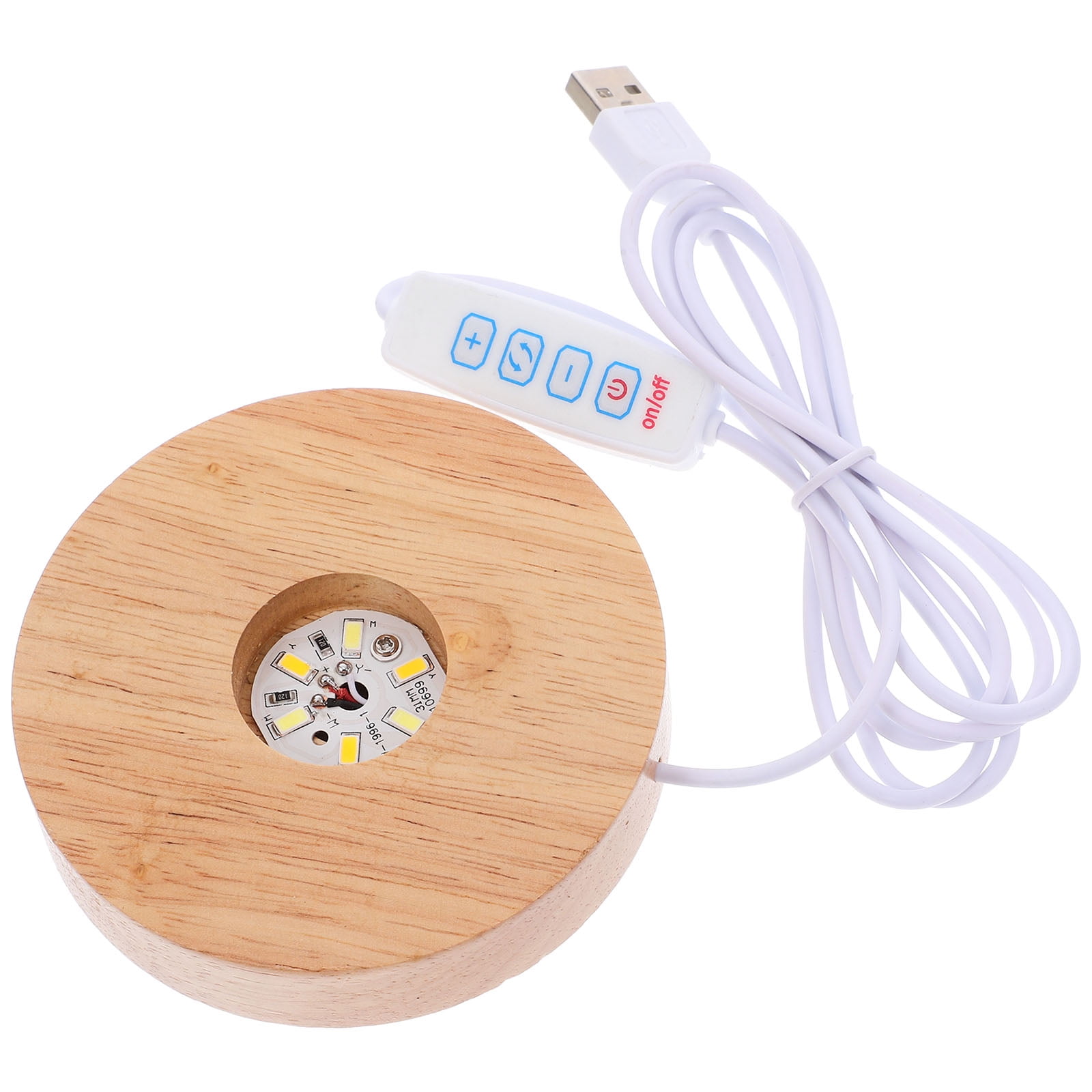 Hemoton Lighted Display Stand Lamp Display Base Wood Ball Lamp Base ...