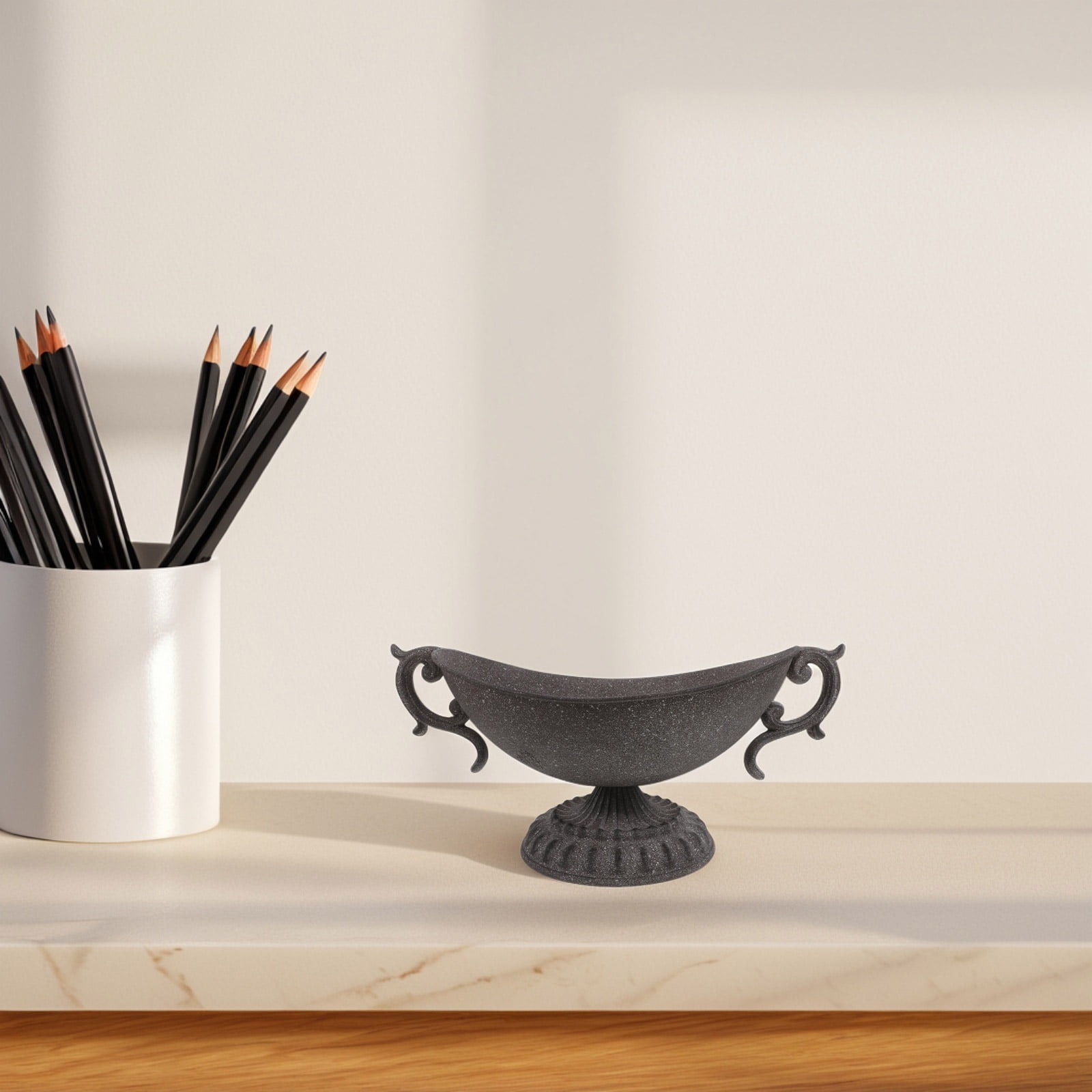 Hemoton MLINS Rustic Metal Urn Vase with Pedestal Planter and Flower ...