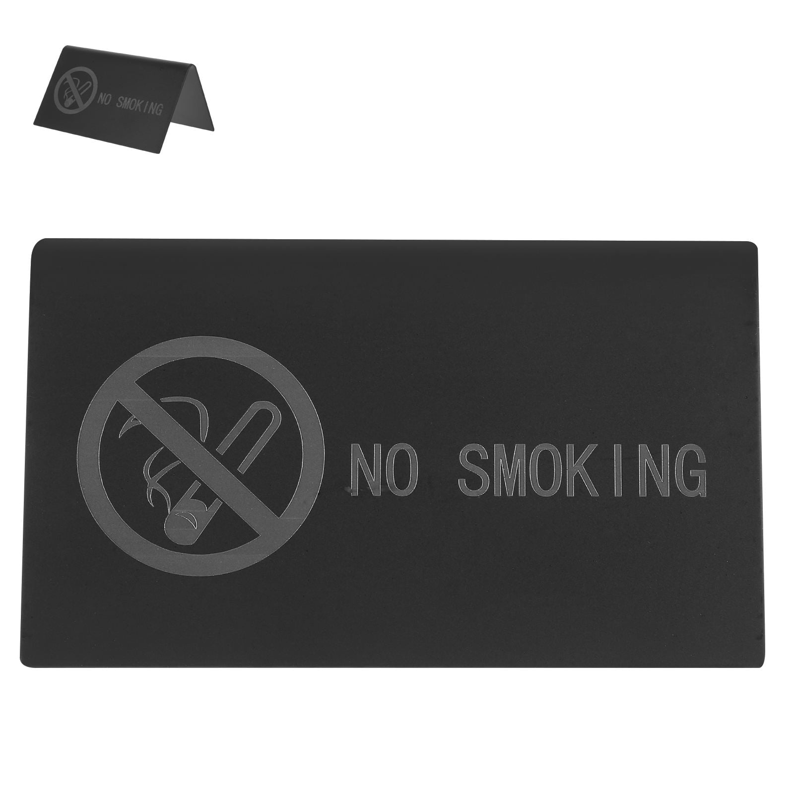 Hemoton MLINS Tabletop No Smoking Sign Stainless Steel Table Warning ...