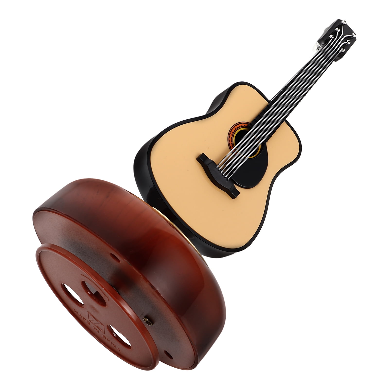 Hemoton Melody Box Guitar Model Rotating Music Box Desktop Decor ...