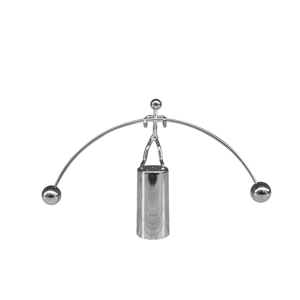 WEAVILUX Office Desk Decor Silver Wobbling Balancing Toy Decompress ...