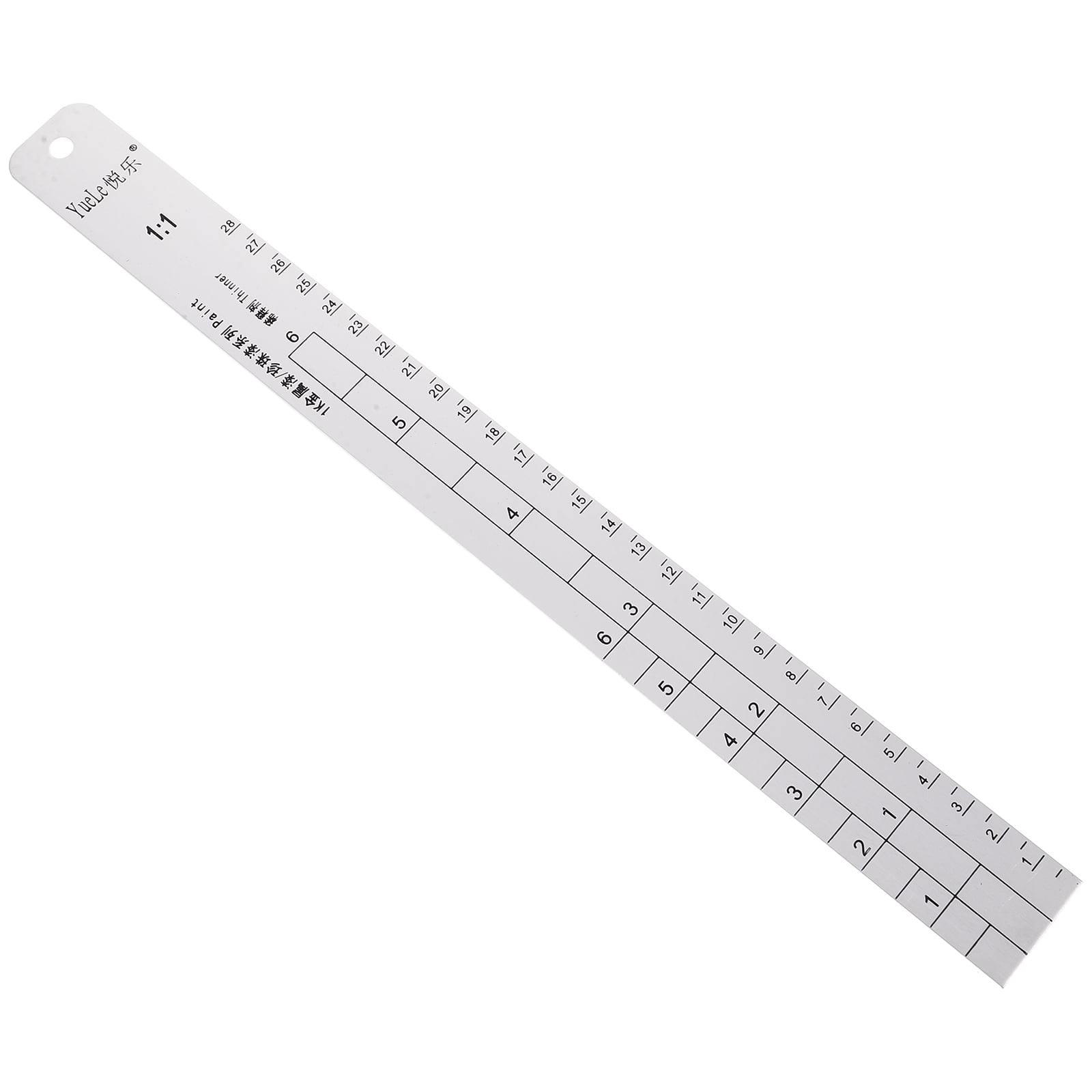 Hemoton Metal Paint Mixing Ruler with Graduation Scale for Paint ...