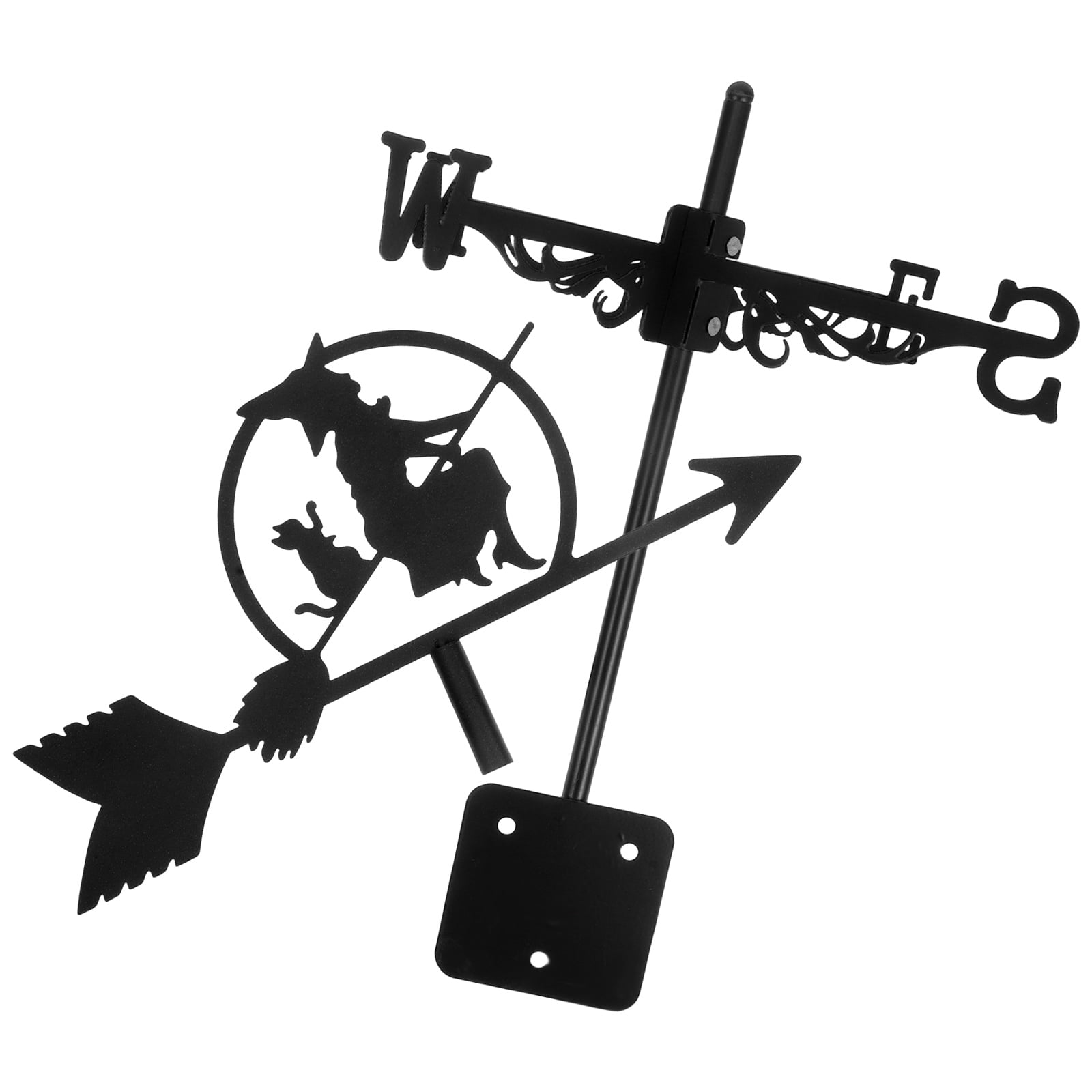Hemoton Metal witch Weather Vane Outdoor Garden Lawn Metal Bracket ...