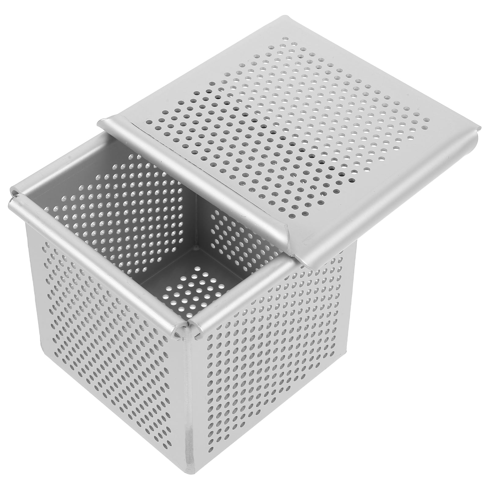 Hemoton Mini Aluminum Alloy Mini Loaf Mold with Cover Square Loaf Pan ...