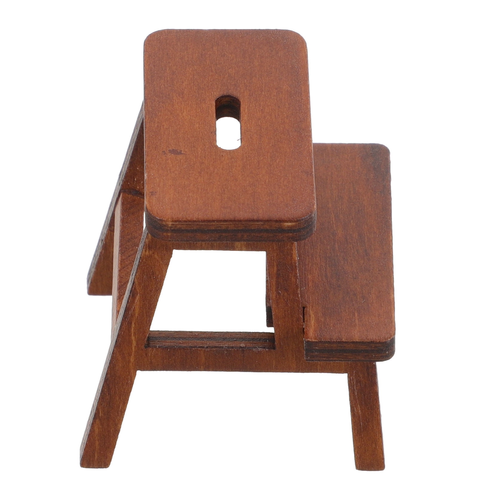 Hytrove Dollhouse Living Room Furniture Double Layer Stool Dark Brown ...