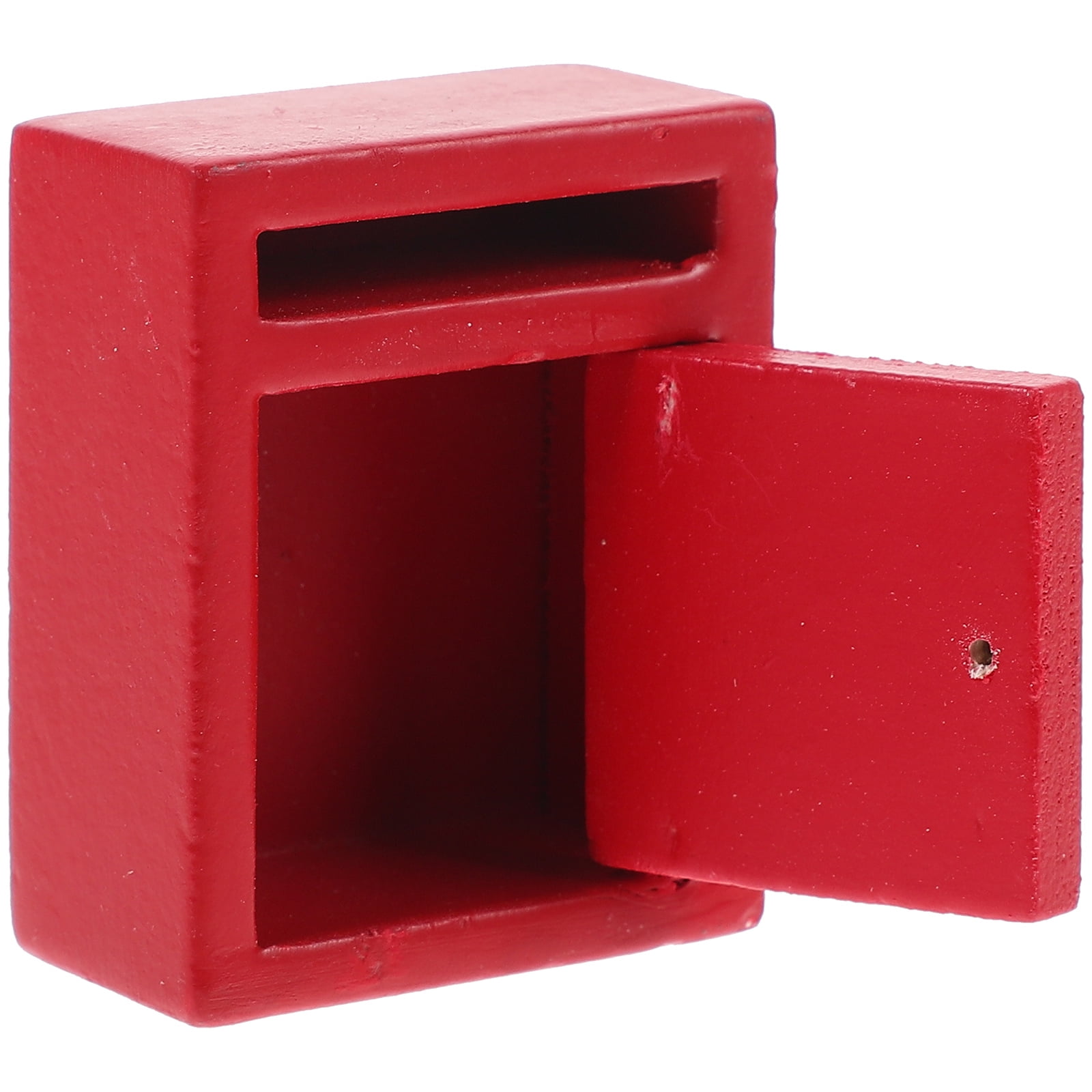 Hemoton Mini House Mailbox Decor Wooden Mailbox Statue Miniature ...