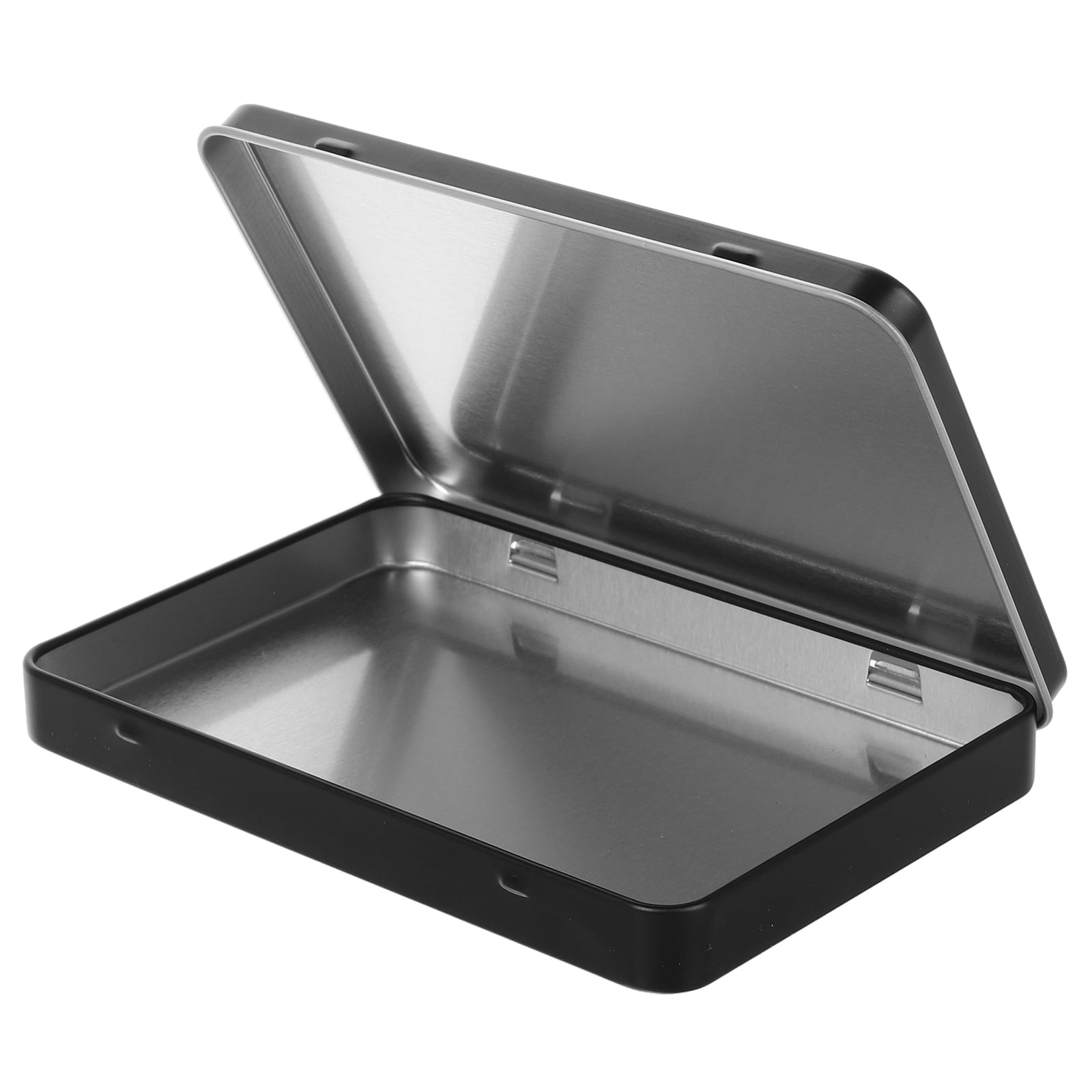 Hemoton Mini Metal Tin Containers With Hinged Lid Black Small ...