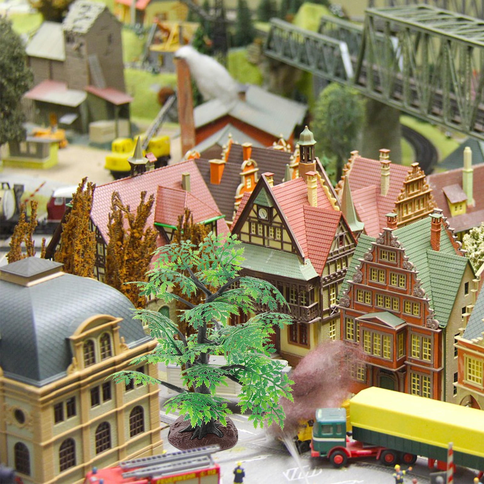 Hemoton Mini Model Trees Aquarium Plants Artificial Green Water Plants ...