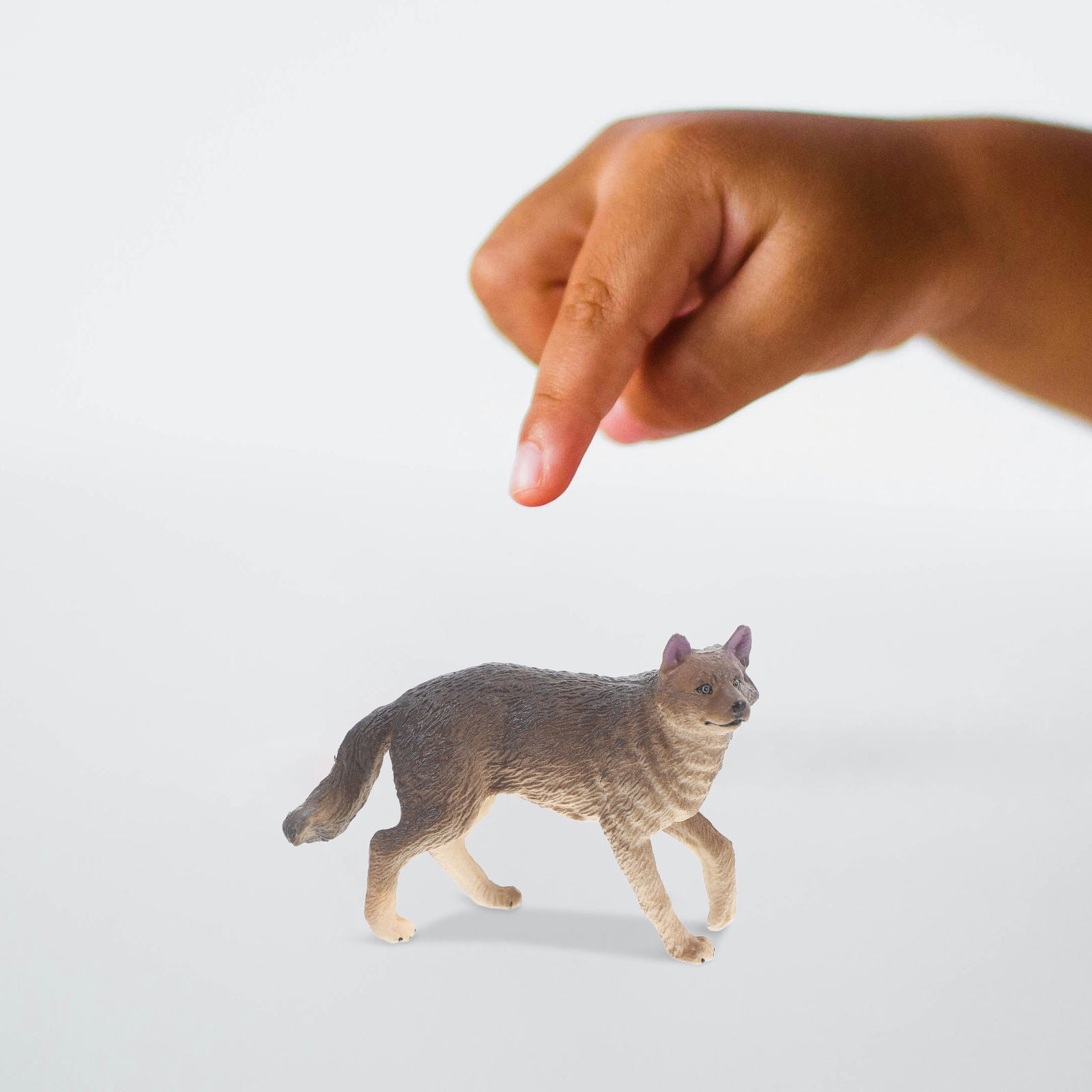 Hemoton Mini Simulation Wolf Model Plastic Wild Animal Model Fake Wolf ...