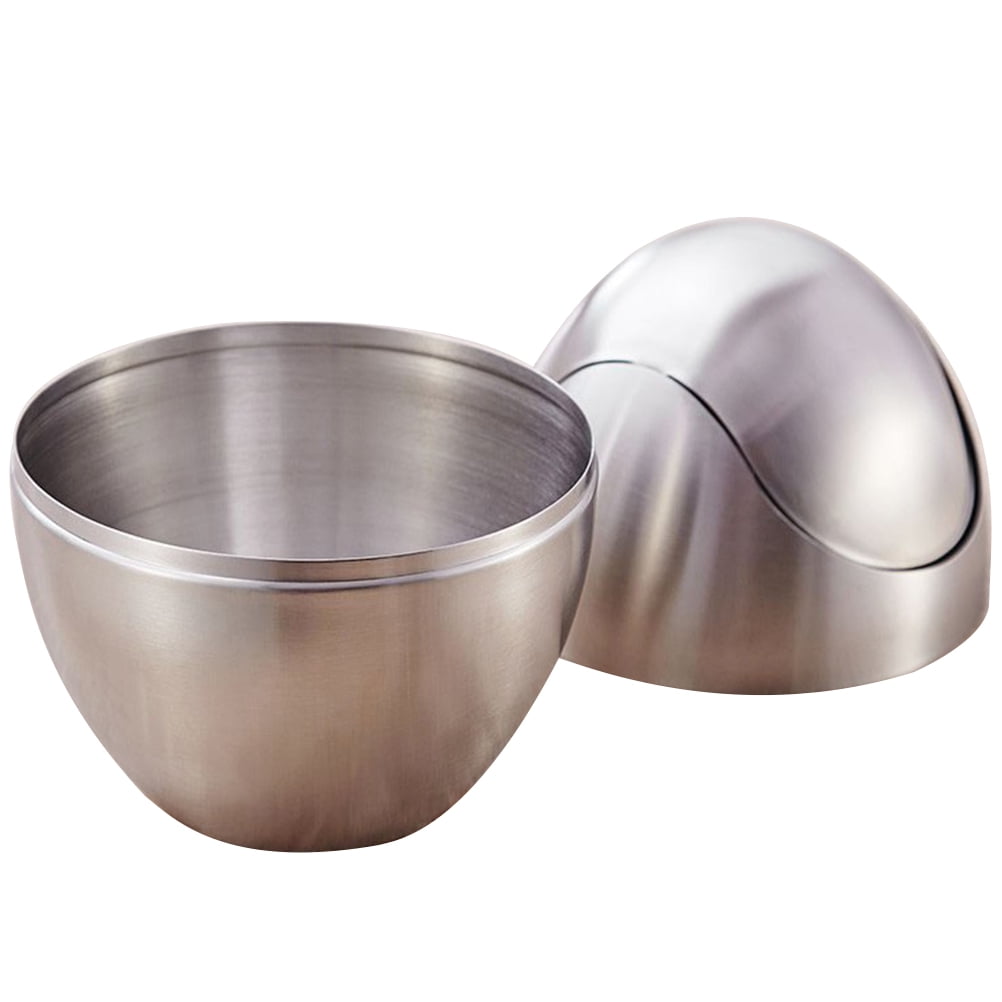 Hemoton Mini Trash Can Stainless Steel Desk Trash Can Countertop Trash ...