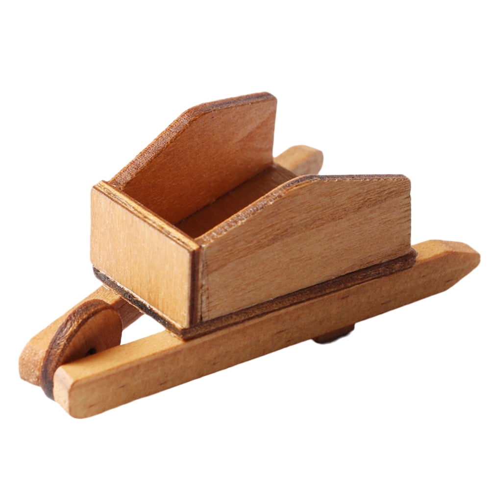 Hemoton Mini Wooden Cart Photograph Model Creative Adornment Miniature ...