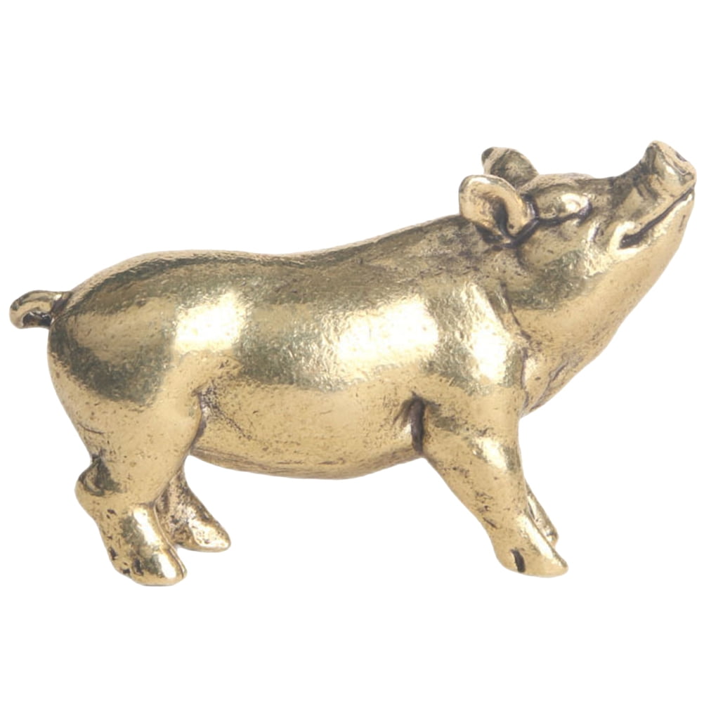 Hemoton Miniature China Pigs Decorations Brass Piggy Antique Animal ...