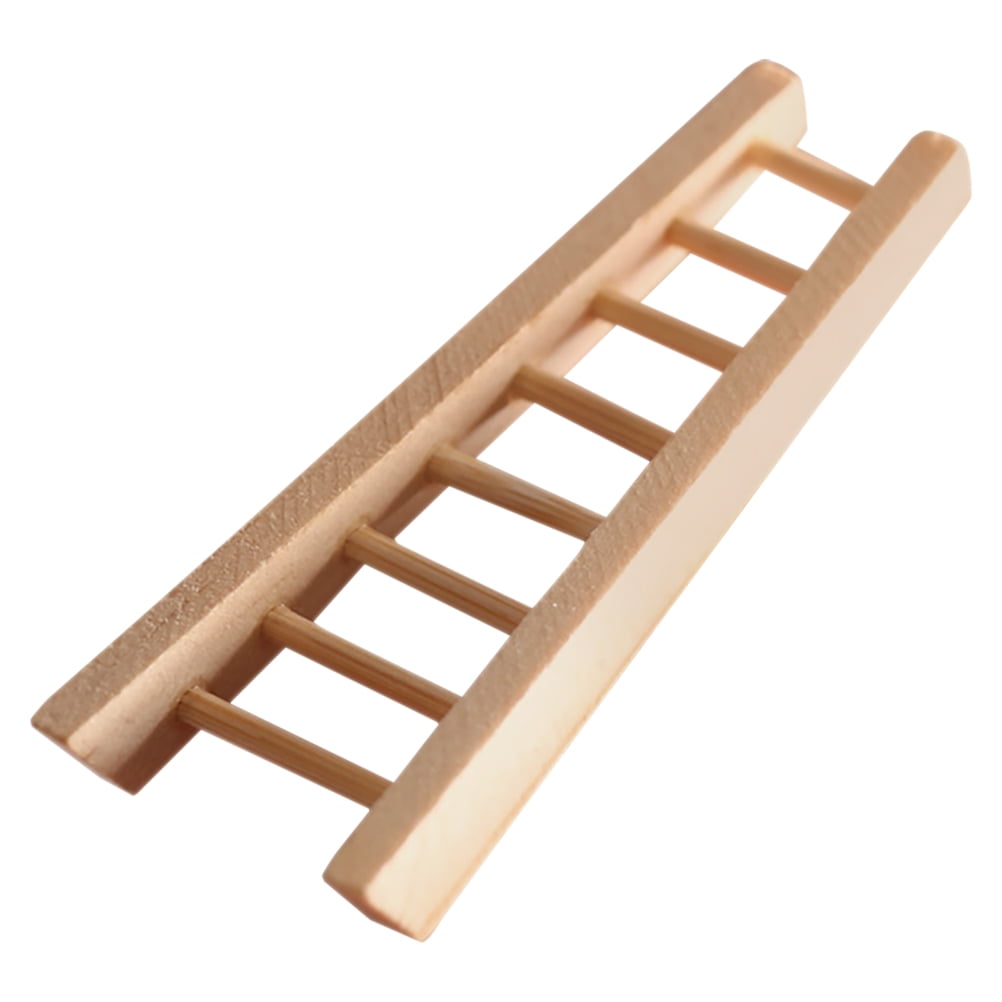 Hemoton Miniature Ladder Mini Wood Dollhouse Ladder Furniture Staircase ...