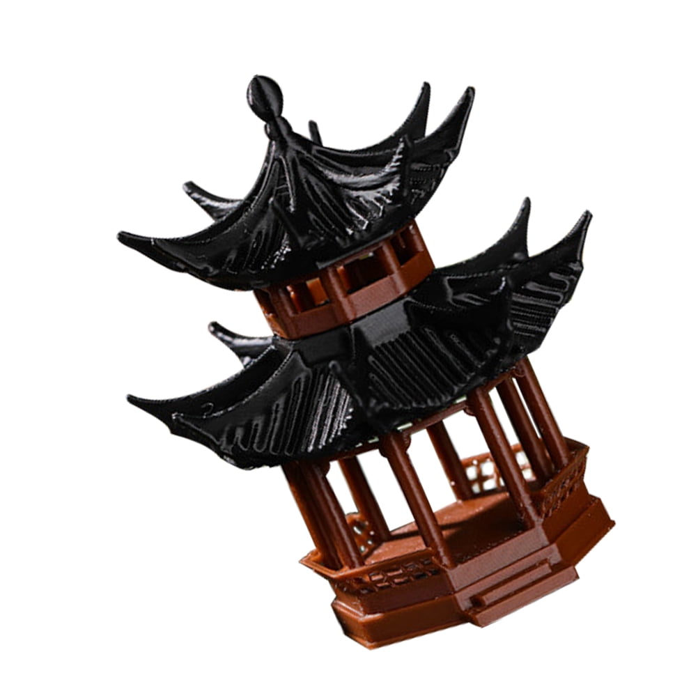 Hemoton Miniature Pavilion Statue Decor Mini Pavilion Figurine Garden ...