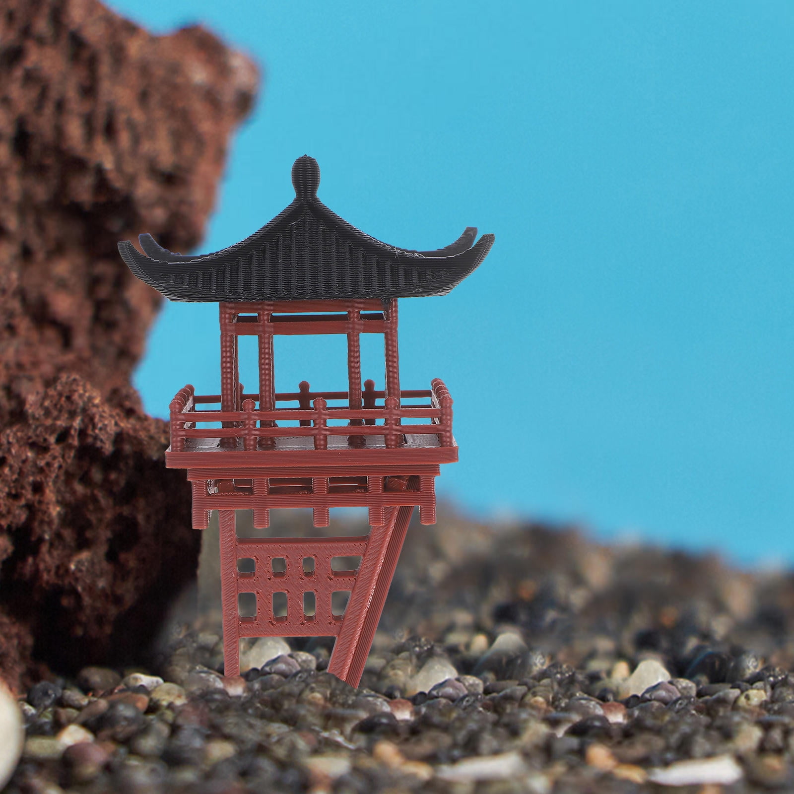 Hemoton Miniature Pavilion Traditional Zen Garden Decor Bonsai Ornament ...