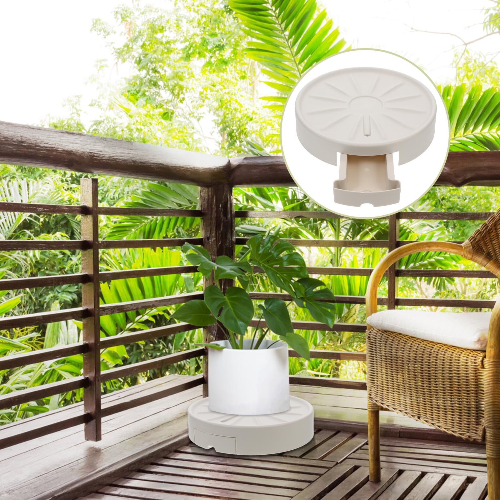 Hemoton Mobile Flower Pot Tray with Rolling Casters and Water Catcher ...