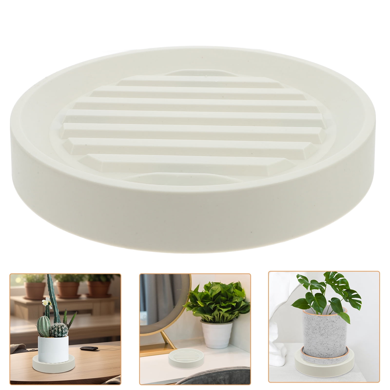 Hemoton Mobile Wheel Flowerpot Tray Plant Roller Base with Casters ...