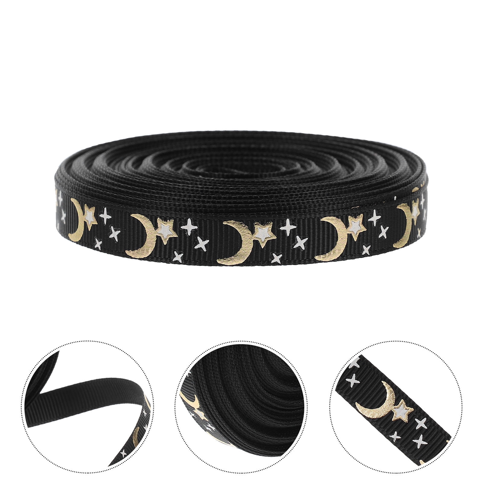 Hemoton Moon and Star Printed Ribbons Eid Mubarak Grosgrain Ribbon ...