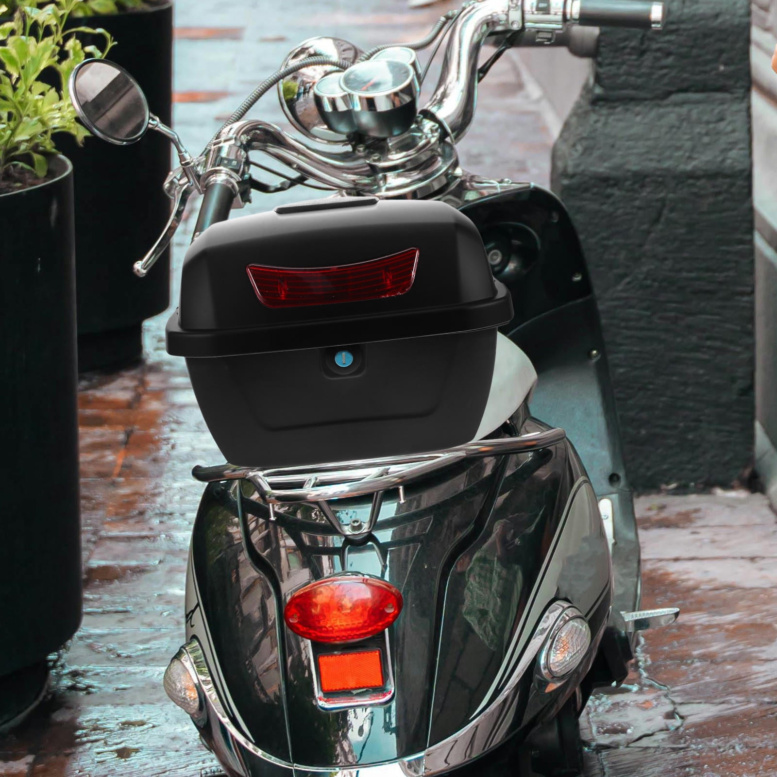 Hemoton Motorcycle Trunk Rear Storage Box Top Box for Scooter Moped ...