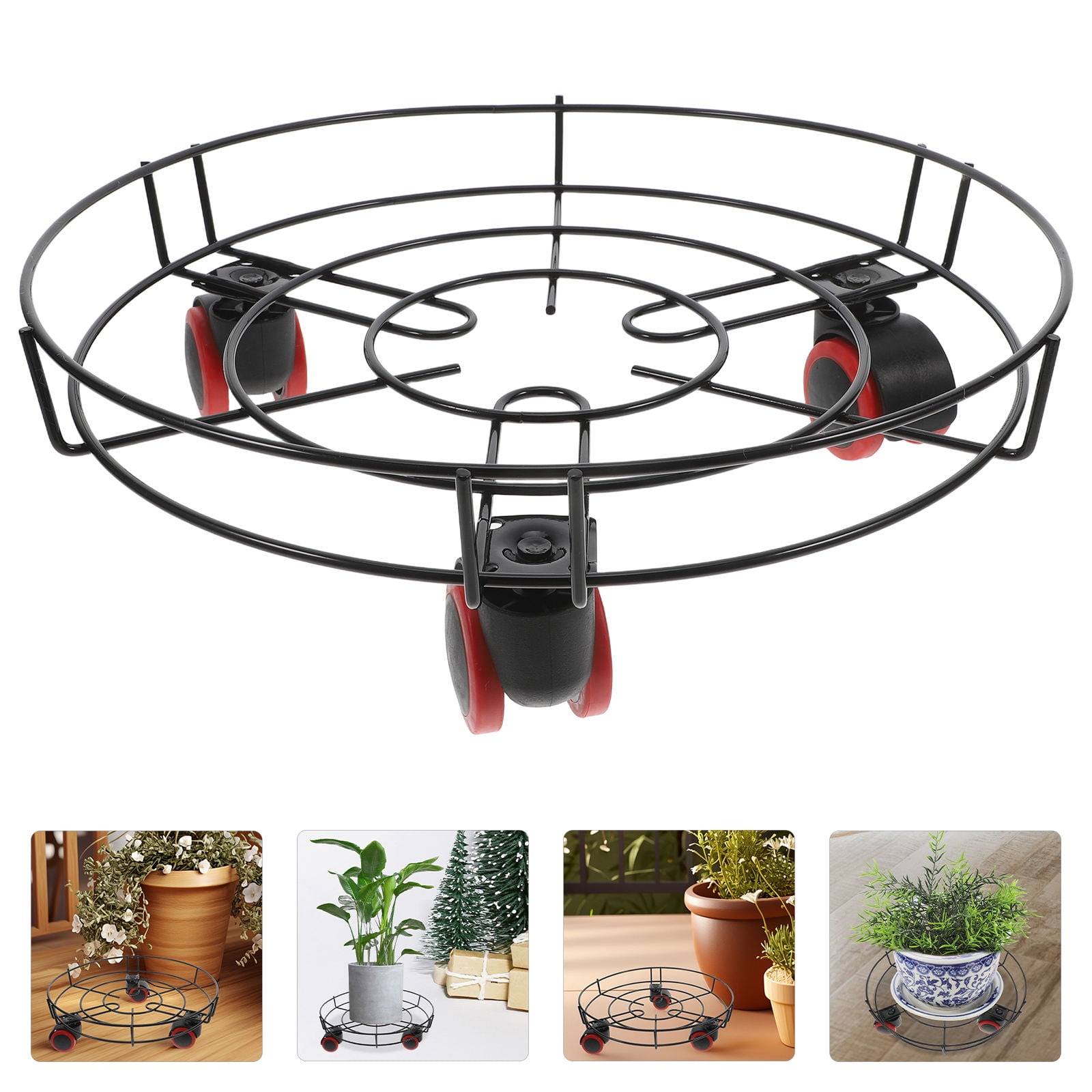 Hemoton Movable Plant Pot Base 1 Set Universal Wheel Flower Pot Tray ...