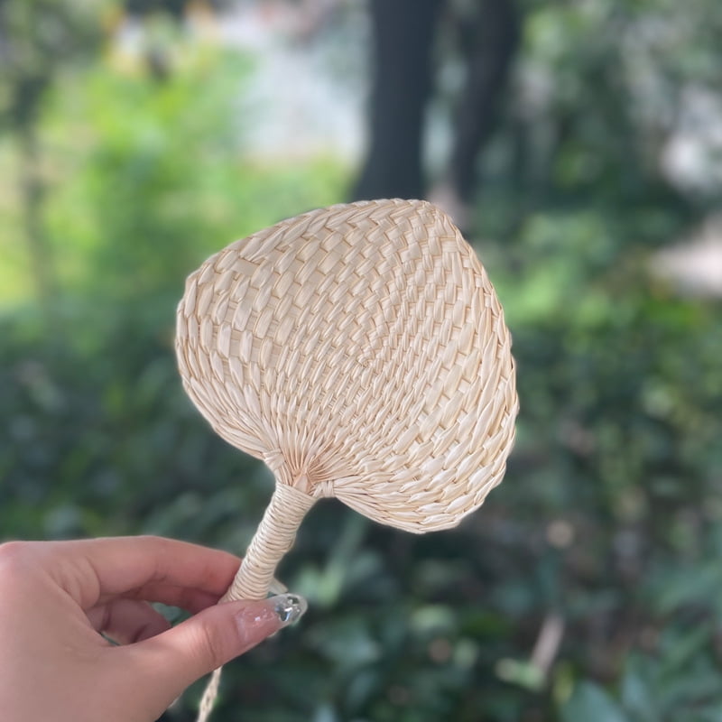 Hemoton Natural Palm Leaves Hand Fans Handmade Handheld Weaving Fans ...