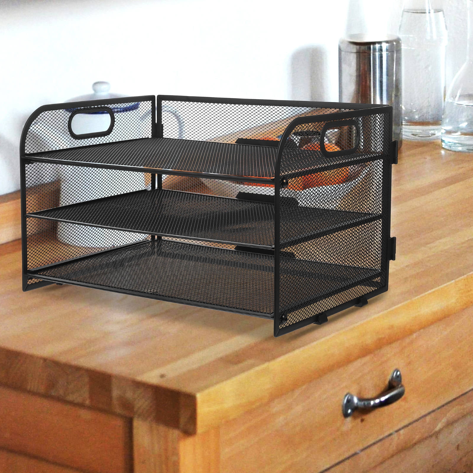 Hemoton Office Desk Organizer Mesh Magazine Rack Holder Letter Tray ...