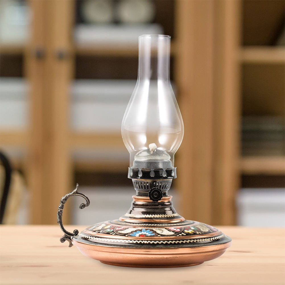 Hemoton Oil Lamp Glass Victorian Hurricane Chimney Lamp Globe 16.5 Inch ...