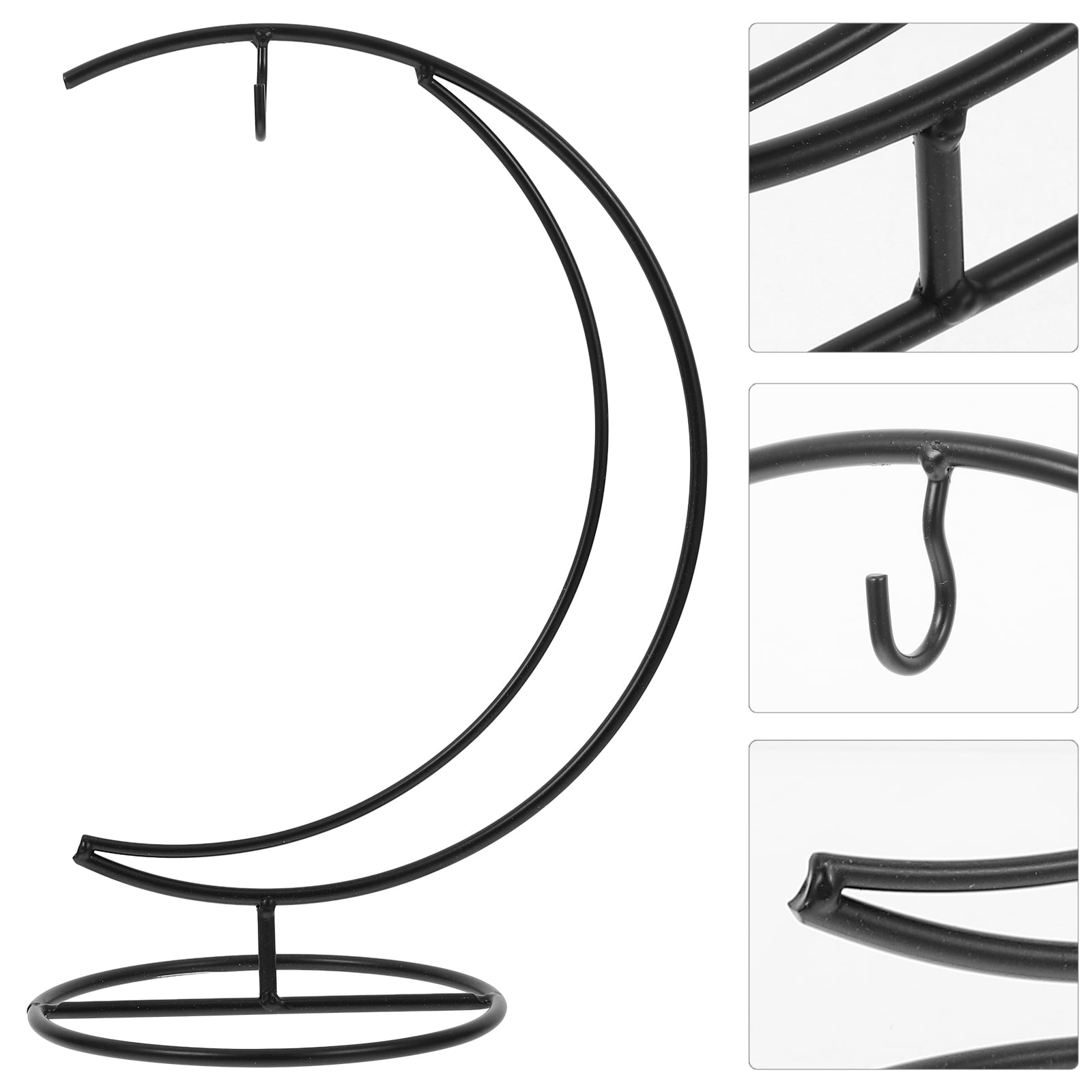 Hemoton Ornament Display Stand Moon Shaped Iron Hanging Stand Rack ...