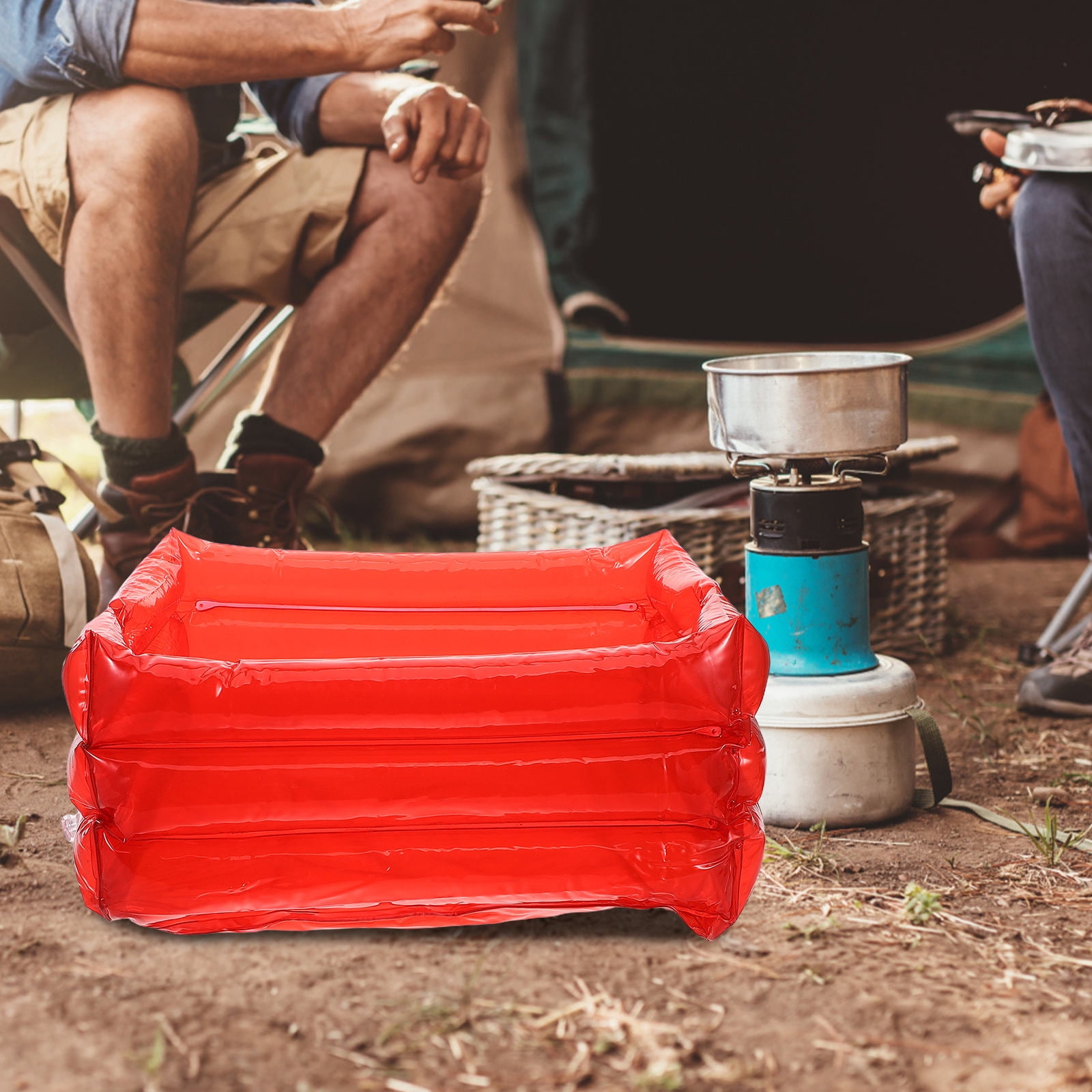 Hemoton Outdoor Foldable Foot Soaking Basin Inflatable Travel Foot Wash ...