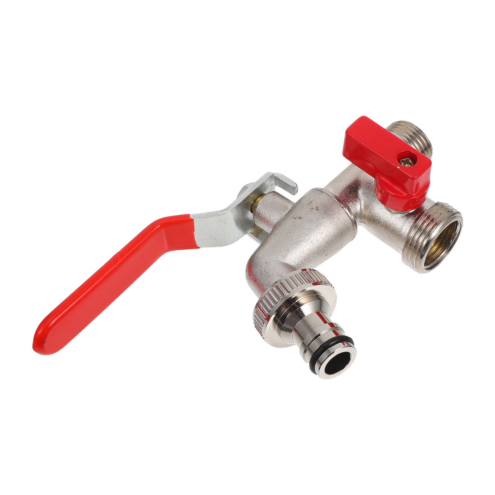 Hemoton Outside Spigot Faucet Wall Mount Double Valve Faucet Water Tap ...