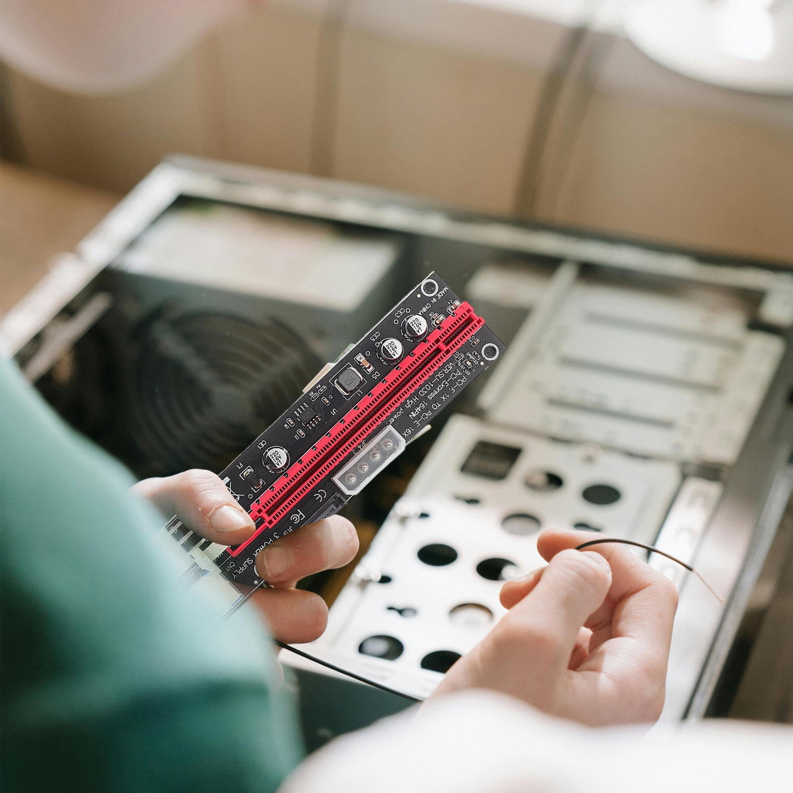 Hemoton PCI-E Riser Card 1X to 16X USB 3.0 Extension Cable Power Cable ...