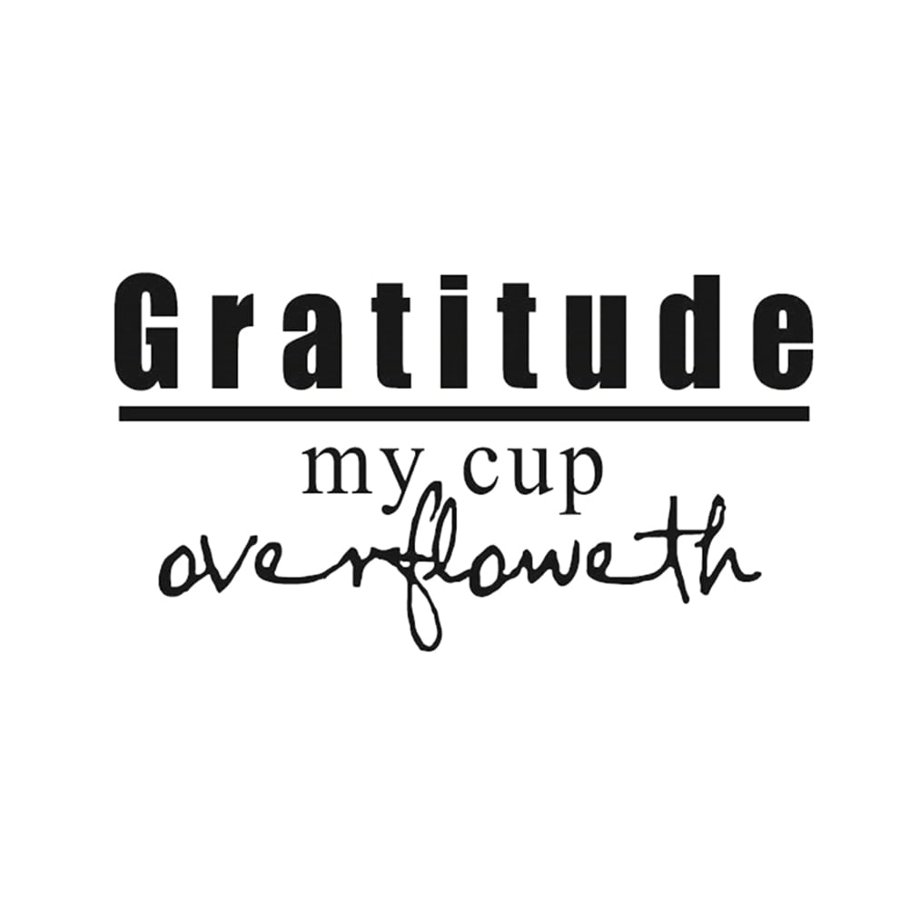 Hemoton PVC Wallpaper Gratitude English Words Art Sticker for Bedroom ...