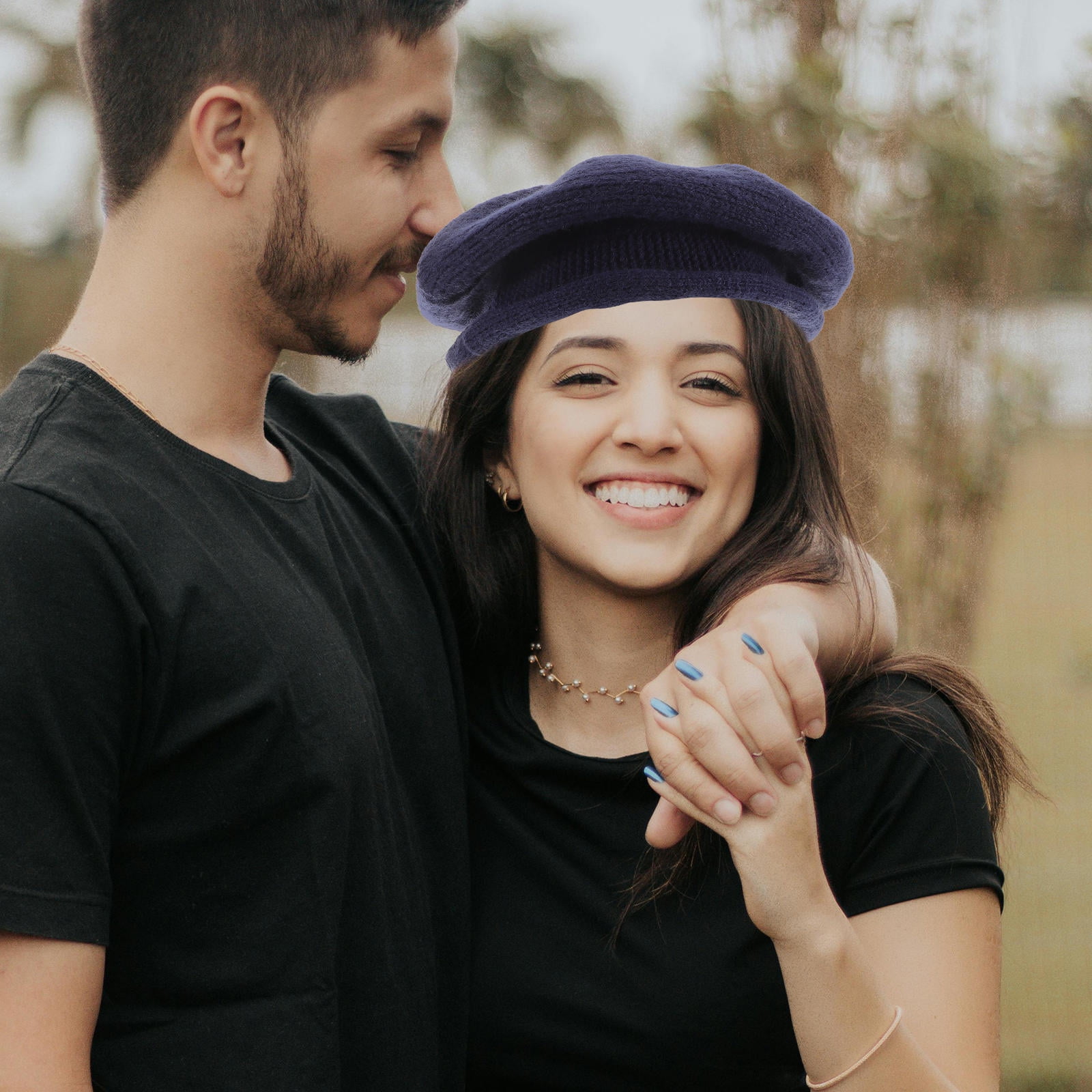 Hemoton Painter Hat French Beret Wide Brim Knit Beret Korean Style ...