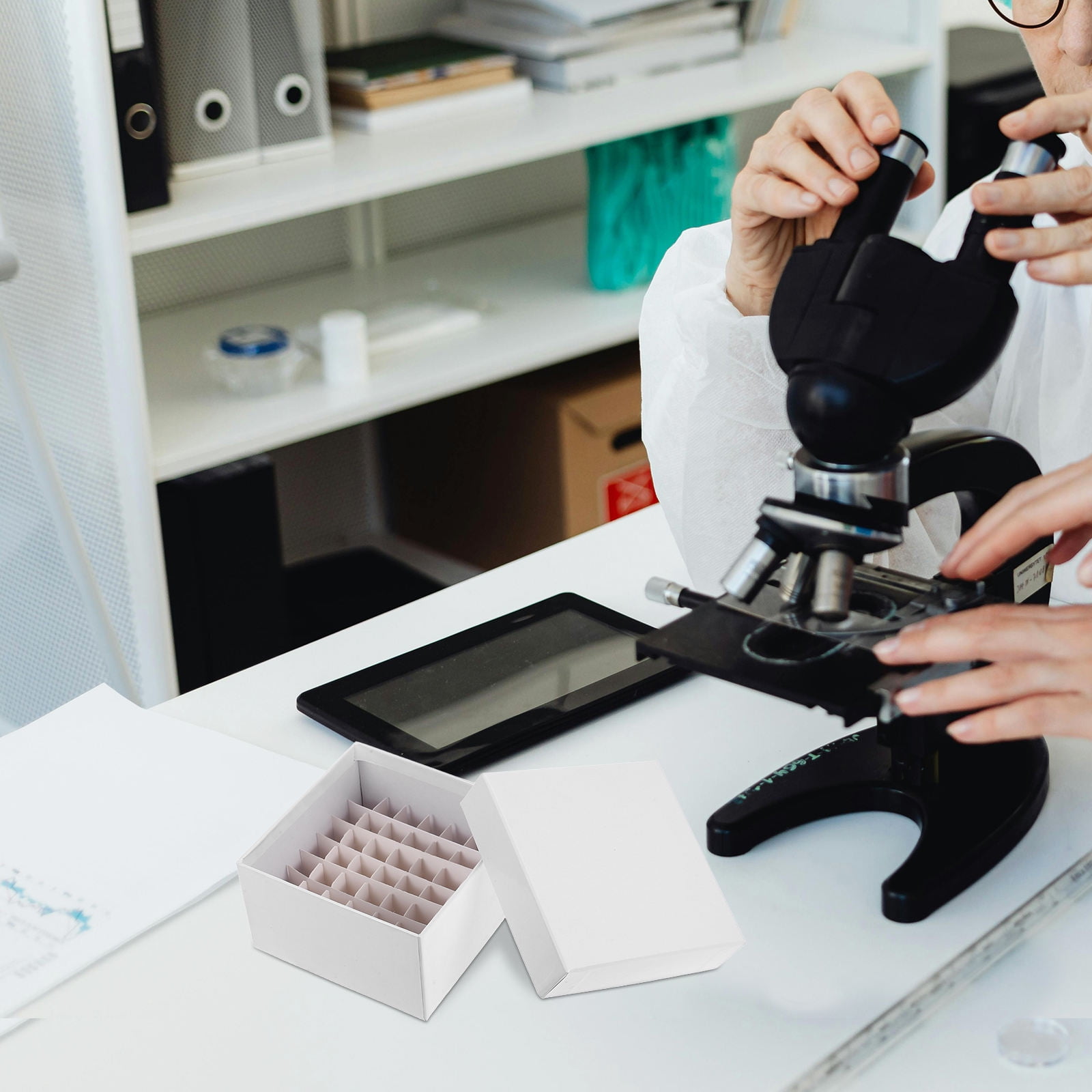 Hemoton Paper Freezer Organizer with Lid for Laboratory Use Efficient ...