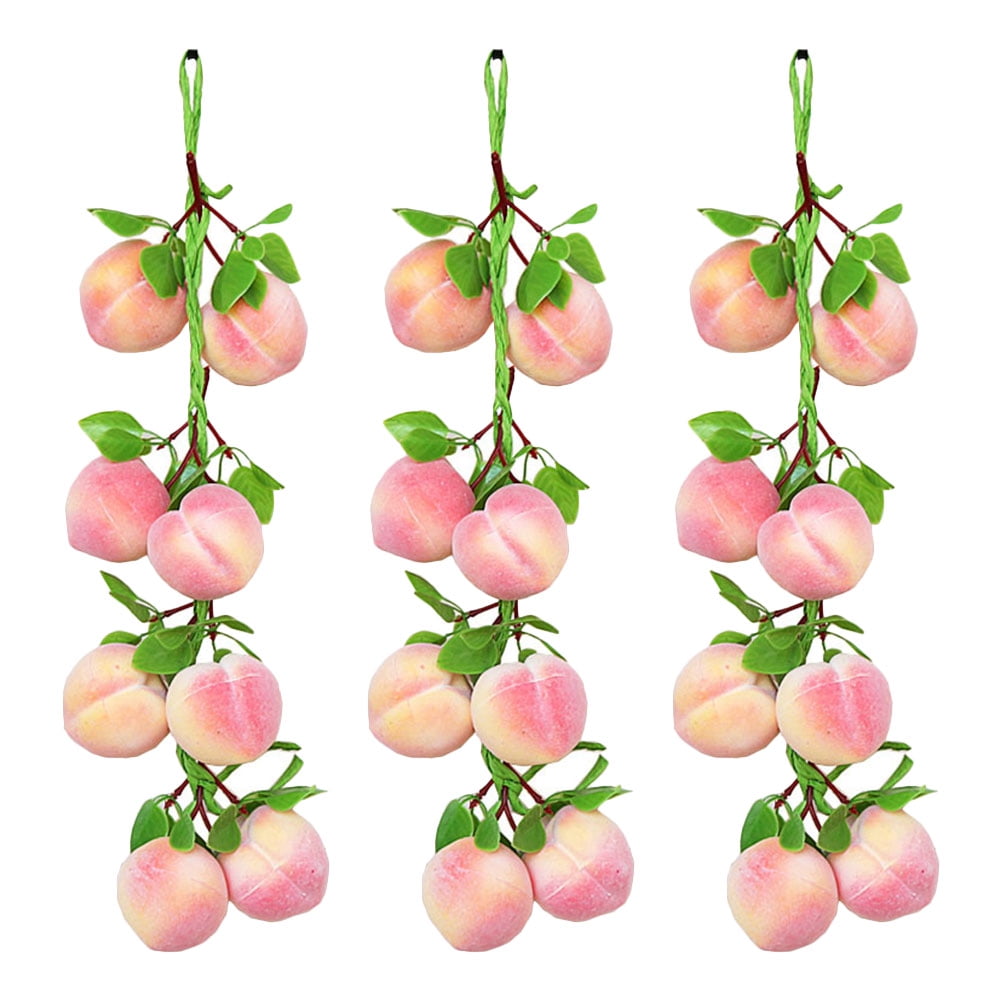 Hemoton Peach Fruit Artificial Fake Fruits String Lifelike Realistic ...
