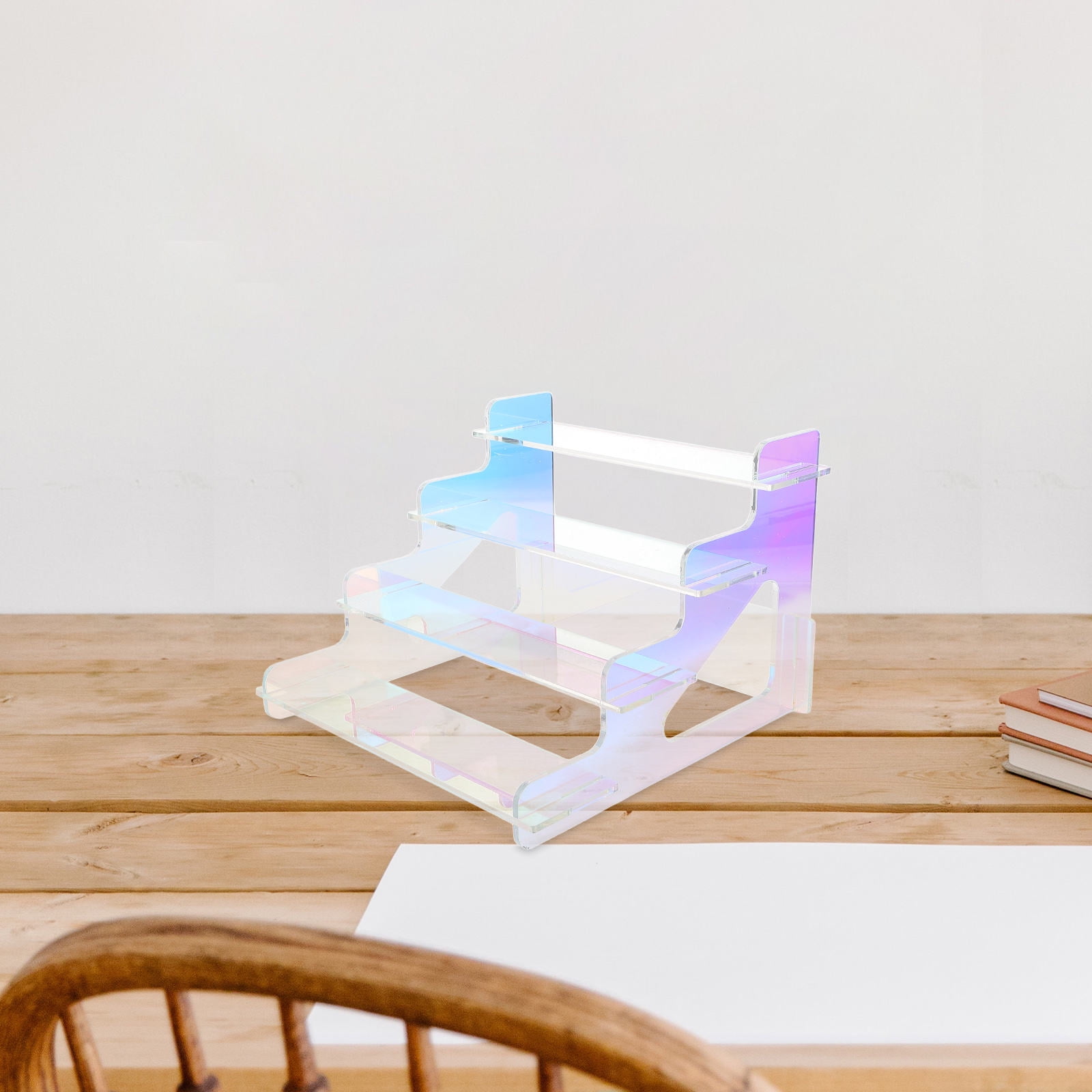 Hemoton Perfume Display Riser Stand 4 Tier Iridescent Dessert Holder ...