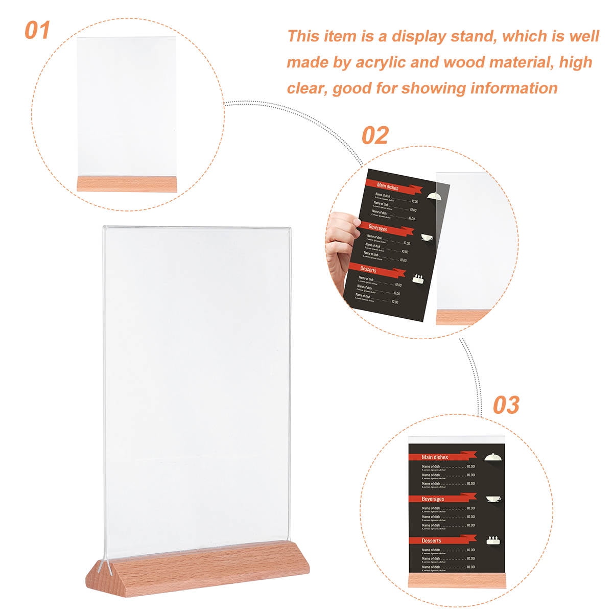 Hemoton Picture Holder Shop Sign Paper Display Stand Information Women ...