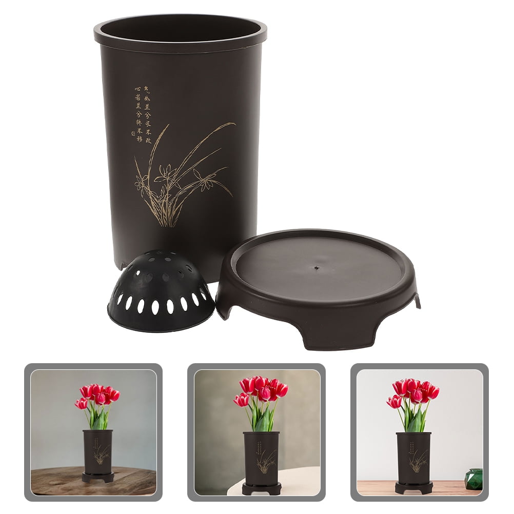 Hemoton Plant Pot Overflow Orchid with Multiple Drainage Holes ...