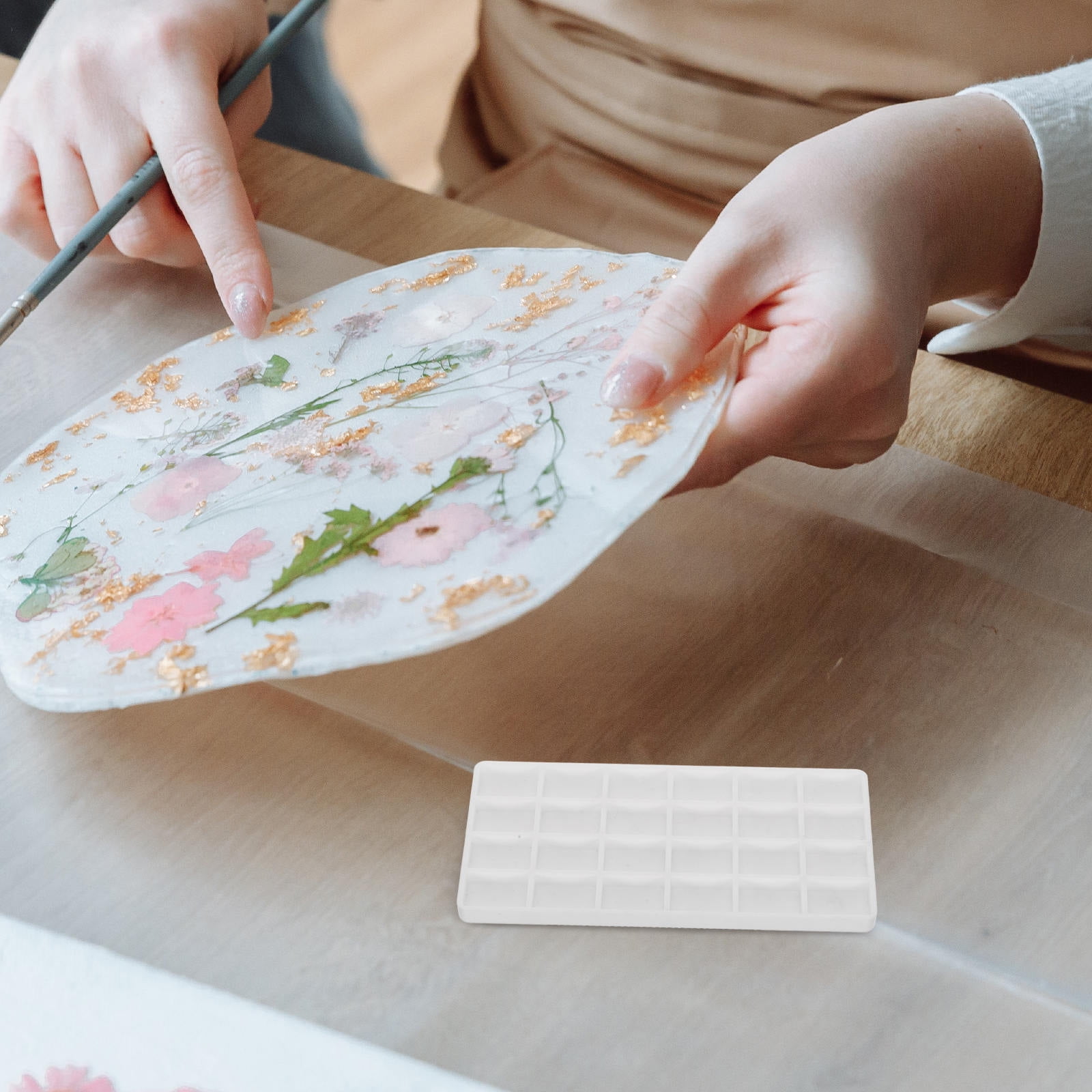 Hemoton Plastic 24 Grid Rectangular Plastic Artist Watercolor Palette ...