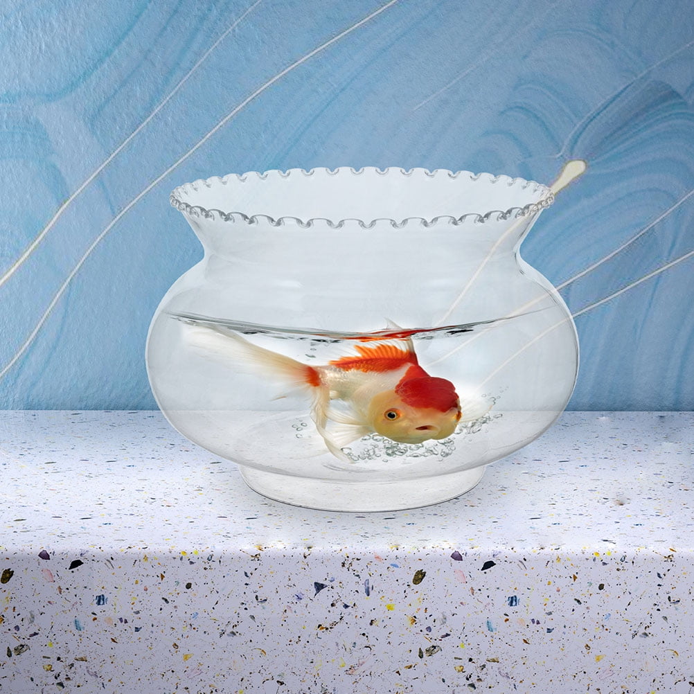 Hemoton Plastic Fish Bowl Small Round Fish Tank Transparent Aquarium ...