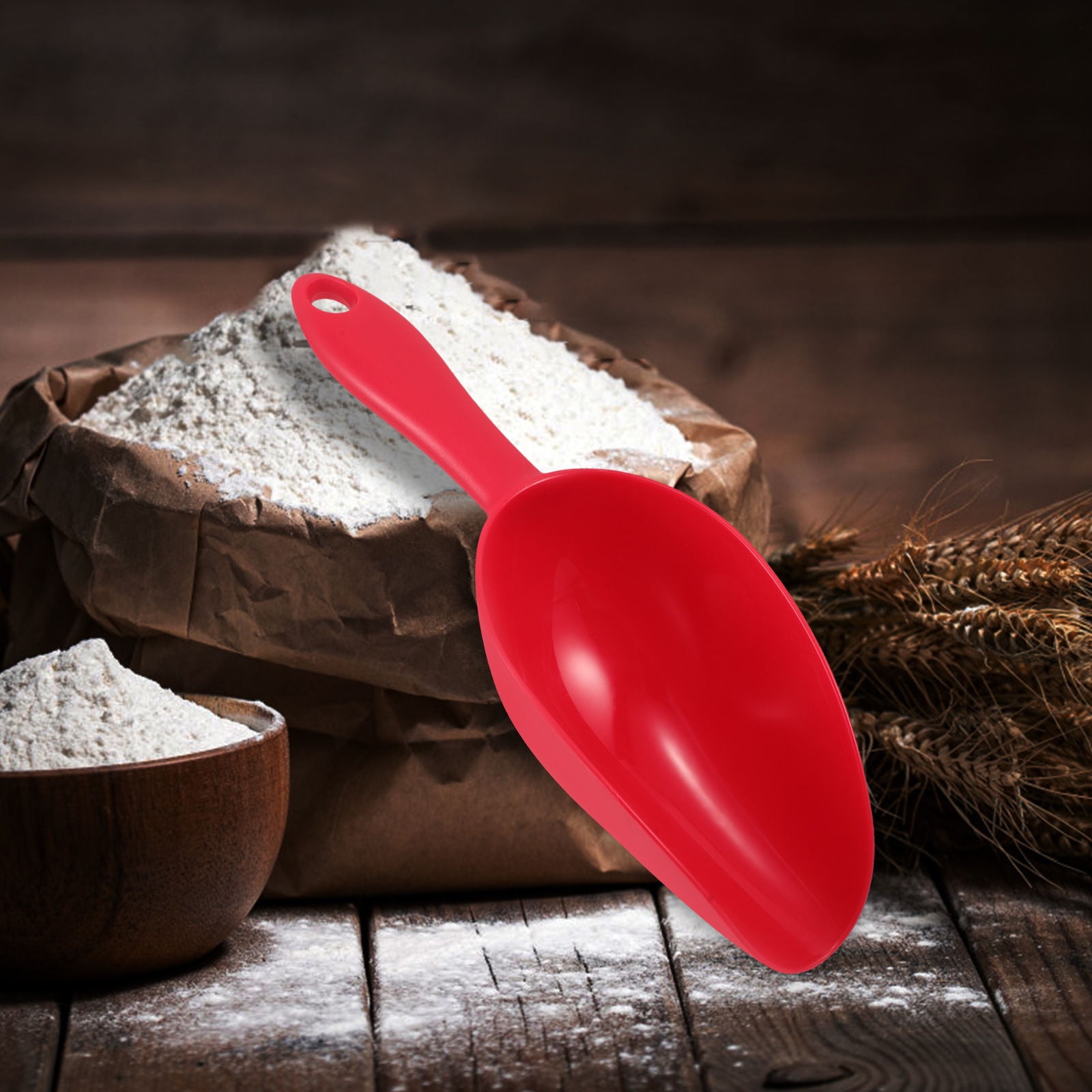 Hemoton Red Plastic Hand Scoop for , Ice, Food, Popcorn, Protein Powder ...
