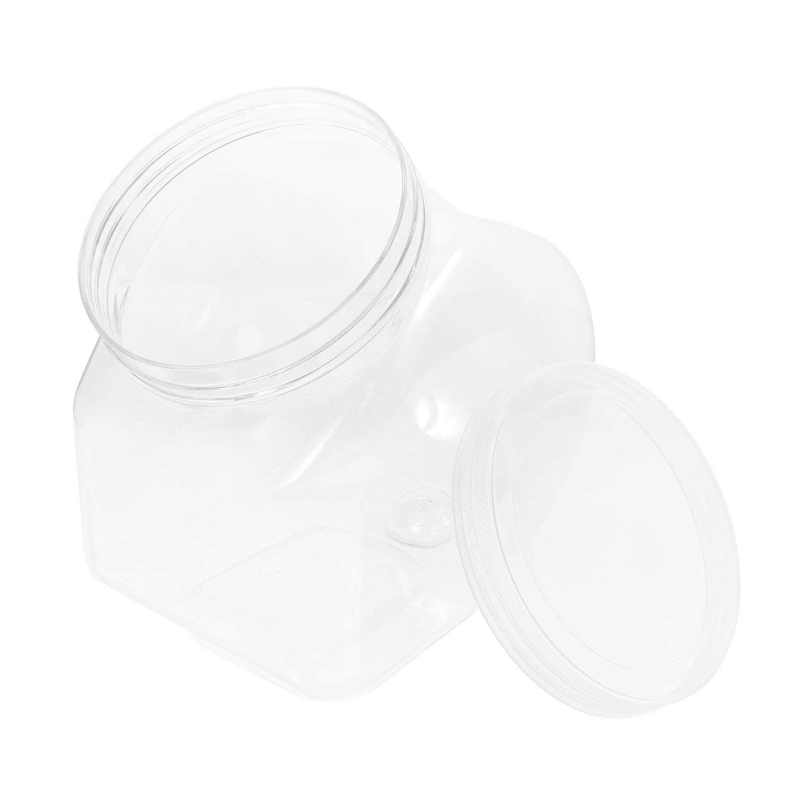 Clear Plastic Candy Jars with Lids 2000ml Wide Mouth Canister for ...