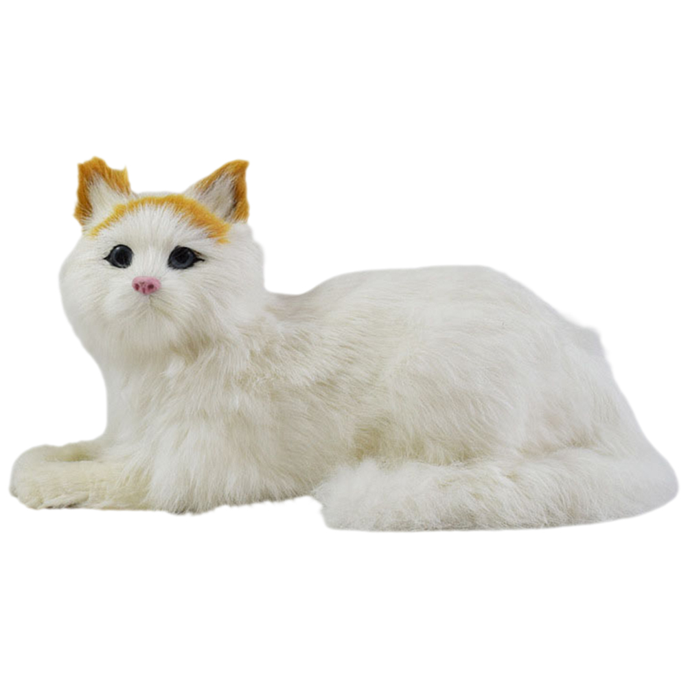 Hemoton Plush Cat Ornament Plush Cat Figurine Simulation Fake Cat Plush ...