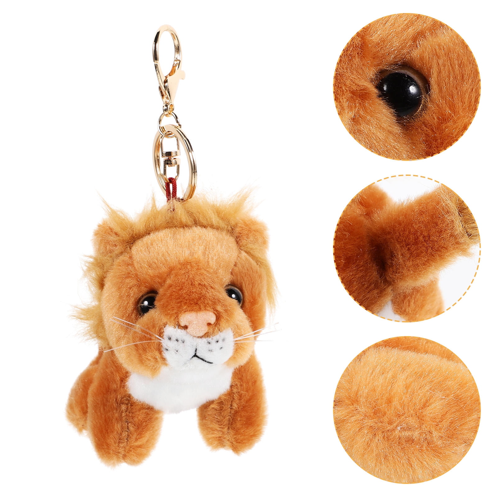 Hemoton Plush Keychain Purse Charm Lion Stuffed Animal Key Chain ...