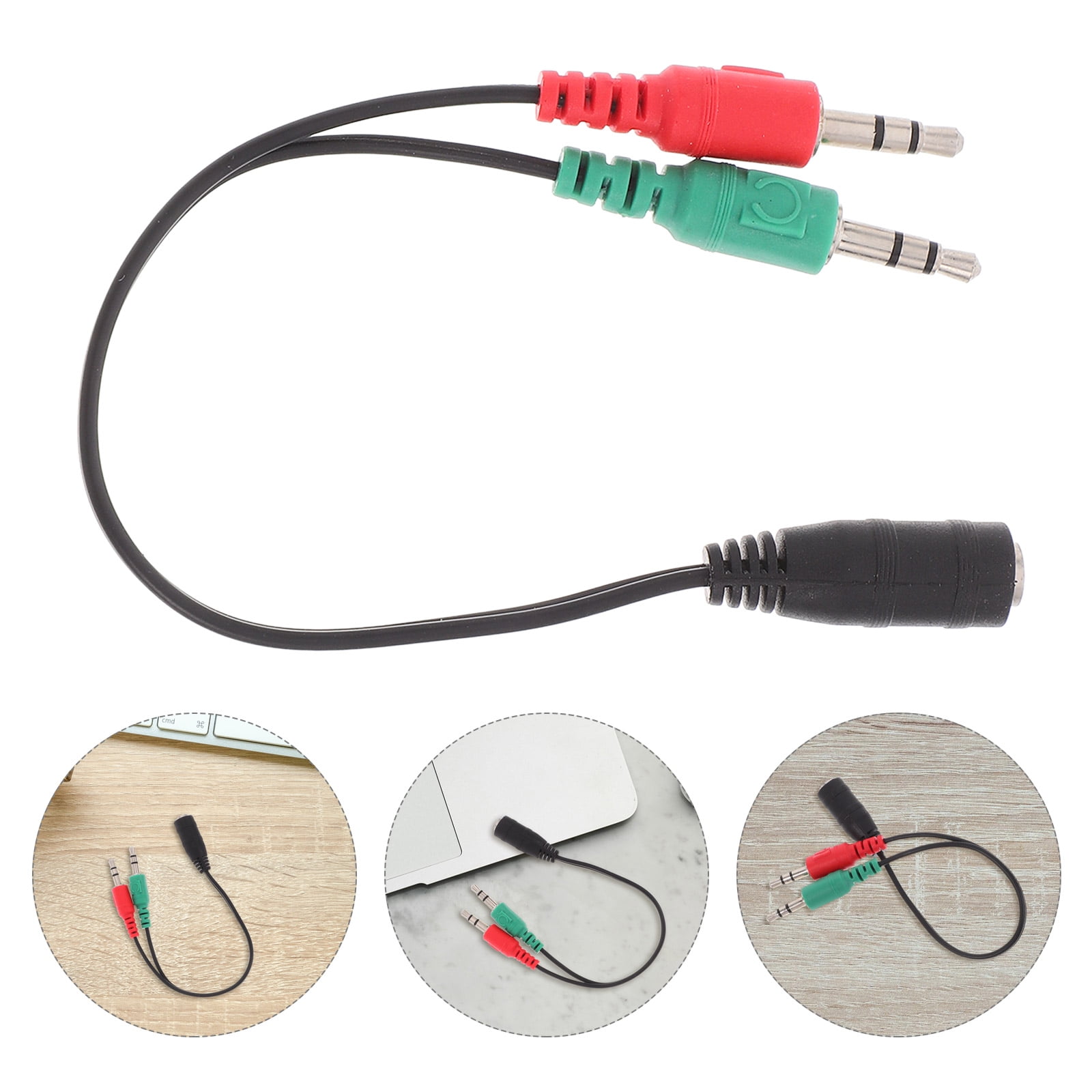 Hemoton Portable Dual Headphone Adapter Splitter Audio Cable ...