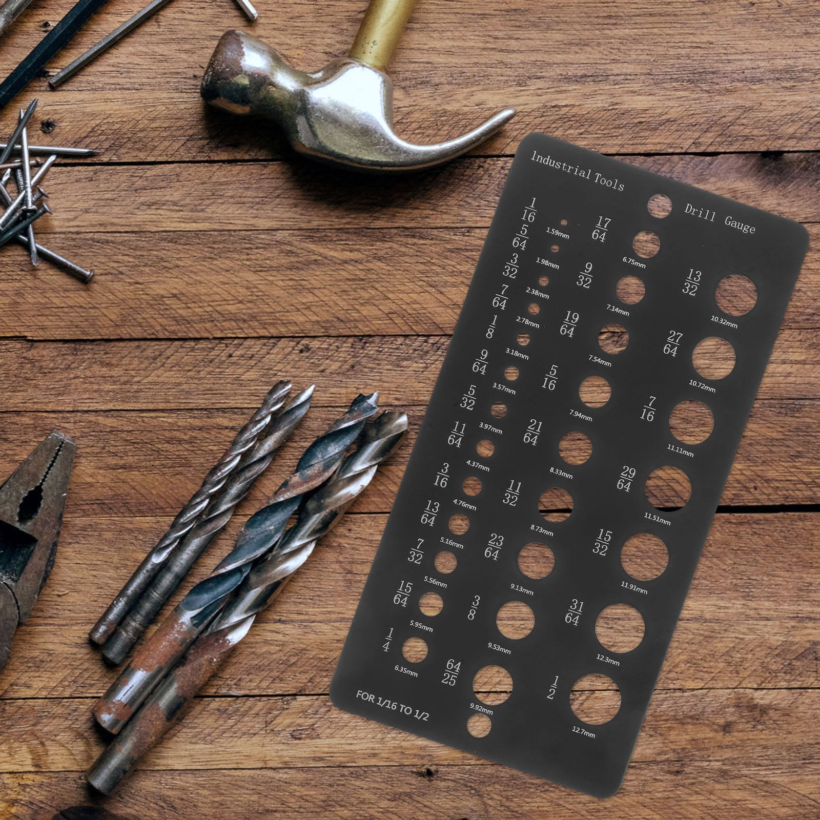 Hemoton Precision Screw and Edge Measuring Gauge 1/16 to 1/2 Inch Black ...