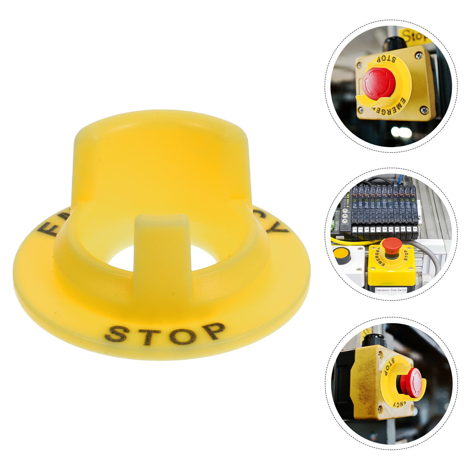 Hemoton Emergency Stop Button Protective Cover, Warning Circle Push ...